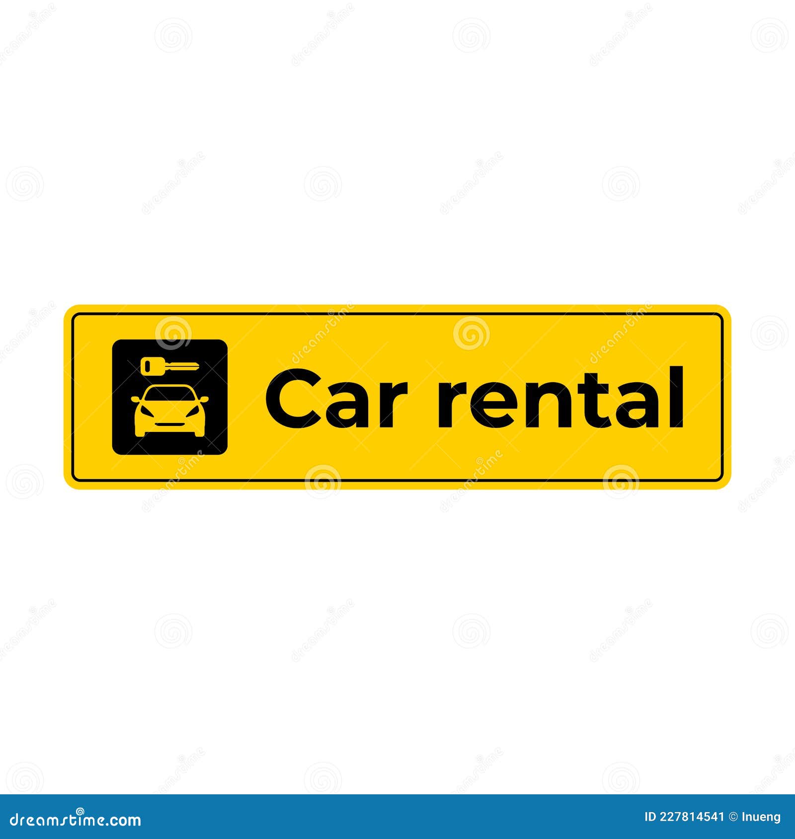Yellow Car Rental Sign Vector Stock Vector - Illustration of sign ...