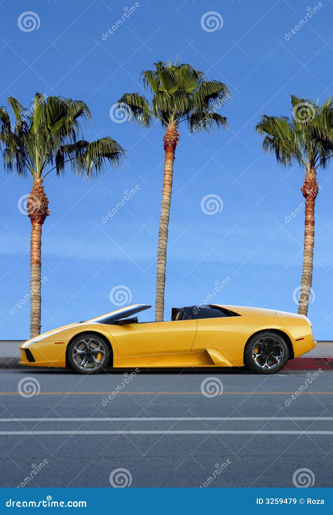 Yellow Car on Tropical Island Stock Image - Image of shiny, modern: 3259479