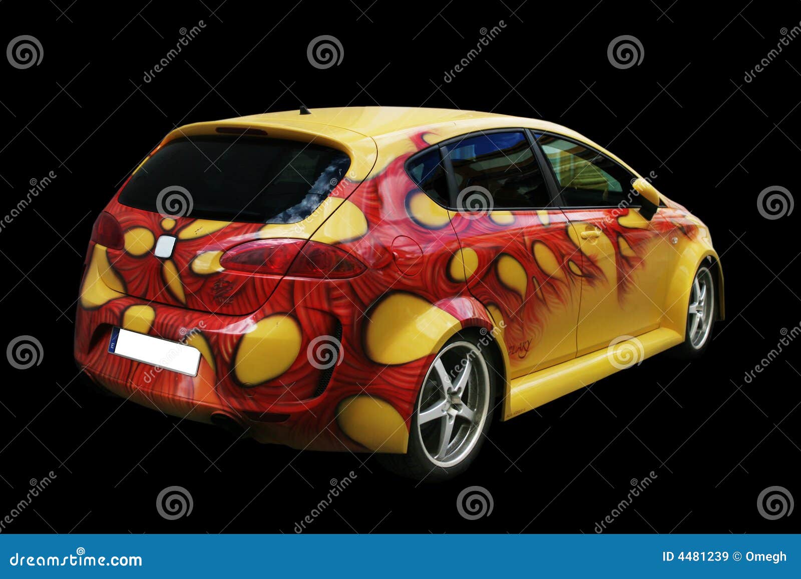 Yellow Car Tunning Rear View Stock Image - Image of fast, race: 4481239