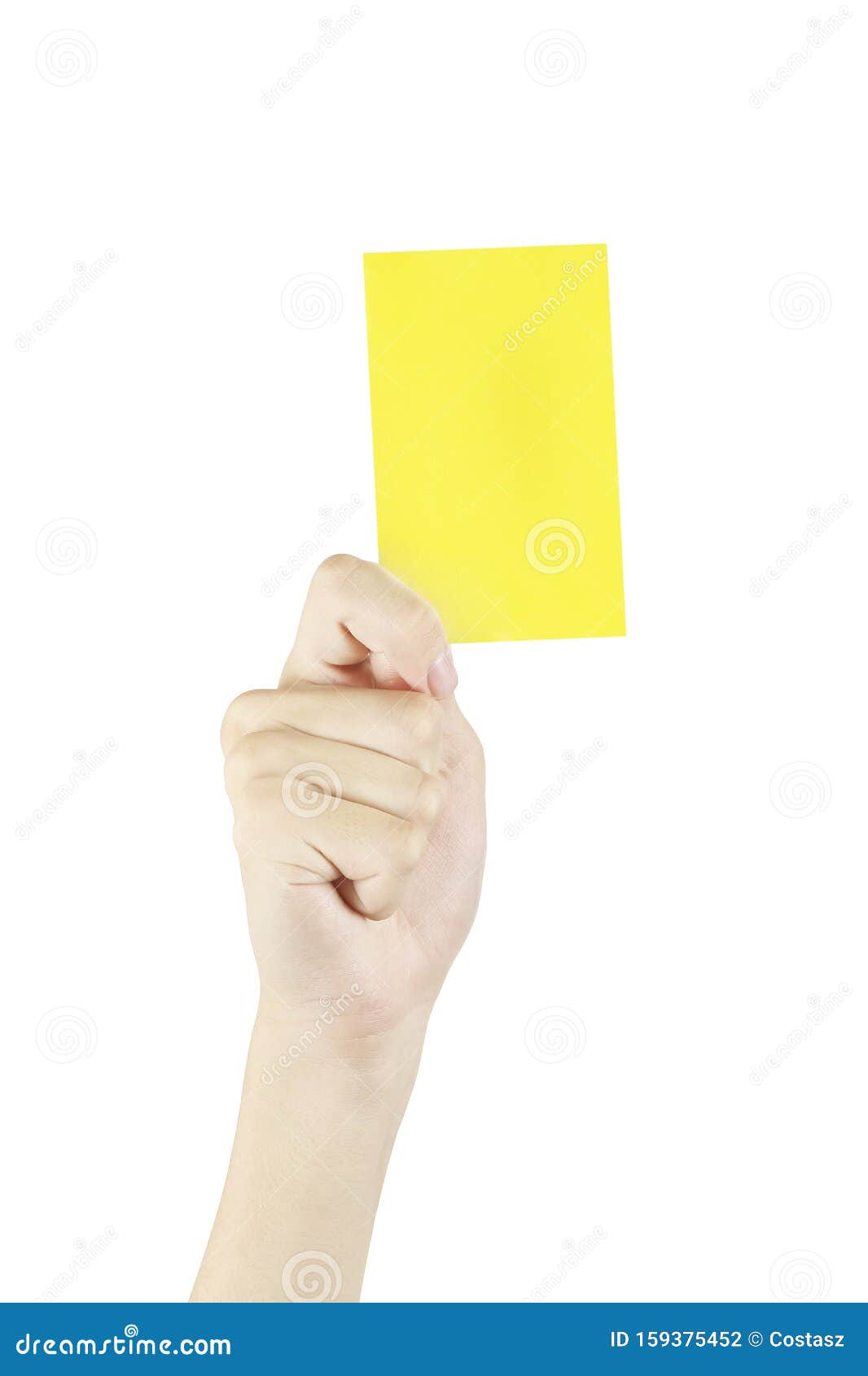 Yellow card stock photo. Image of holding, sport, fault - 159375452