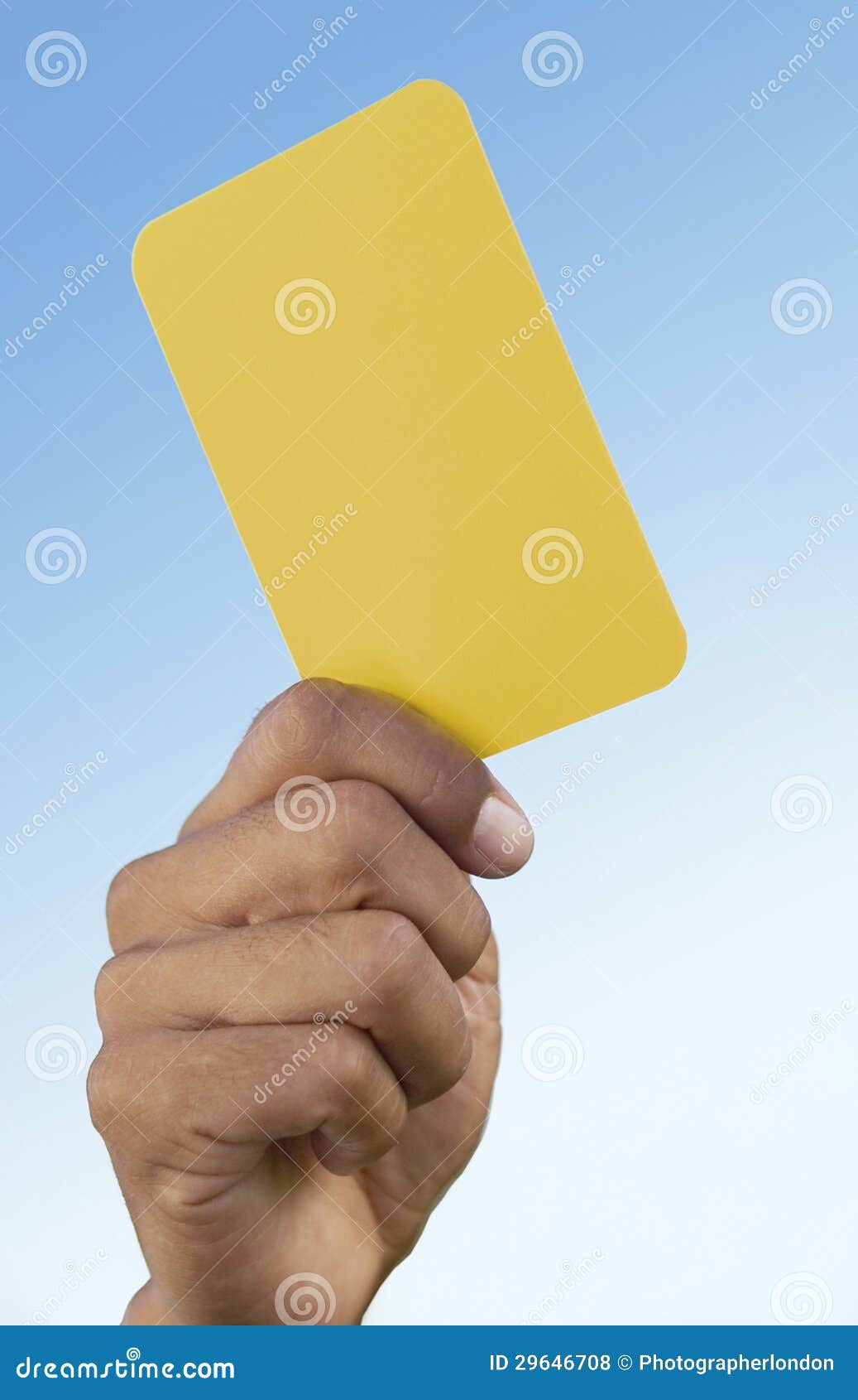 Yellow Card Indicating Warning Stock Photo - Image of male, focus: 29646708