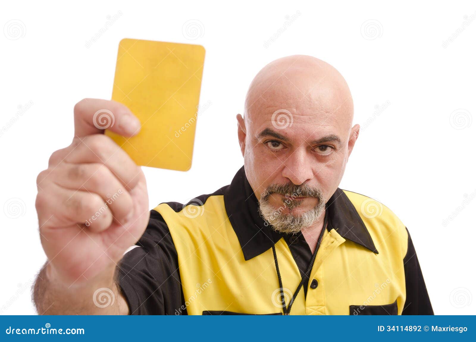 Yellow card! stock photo. Image of length, male, rules - 34114892