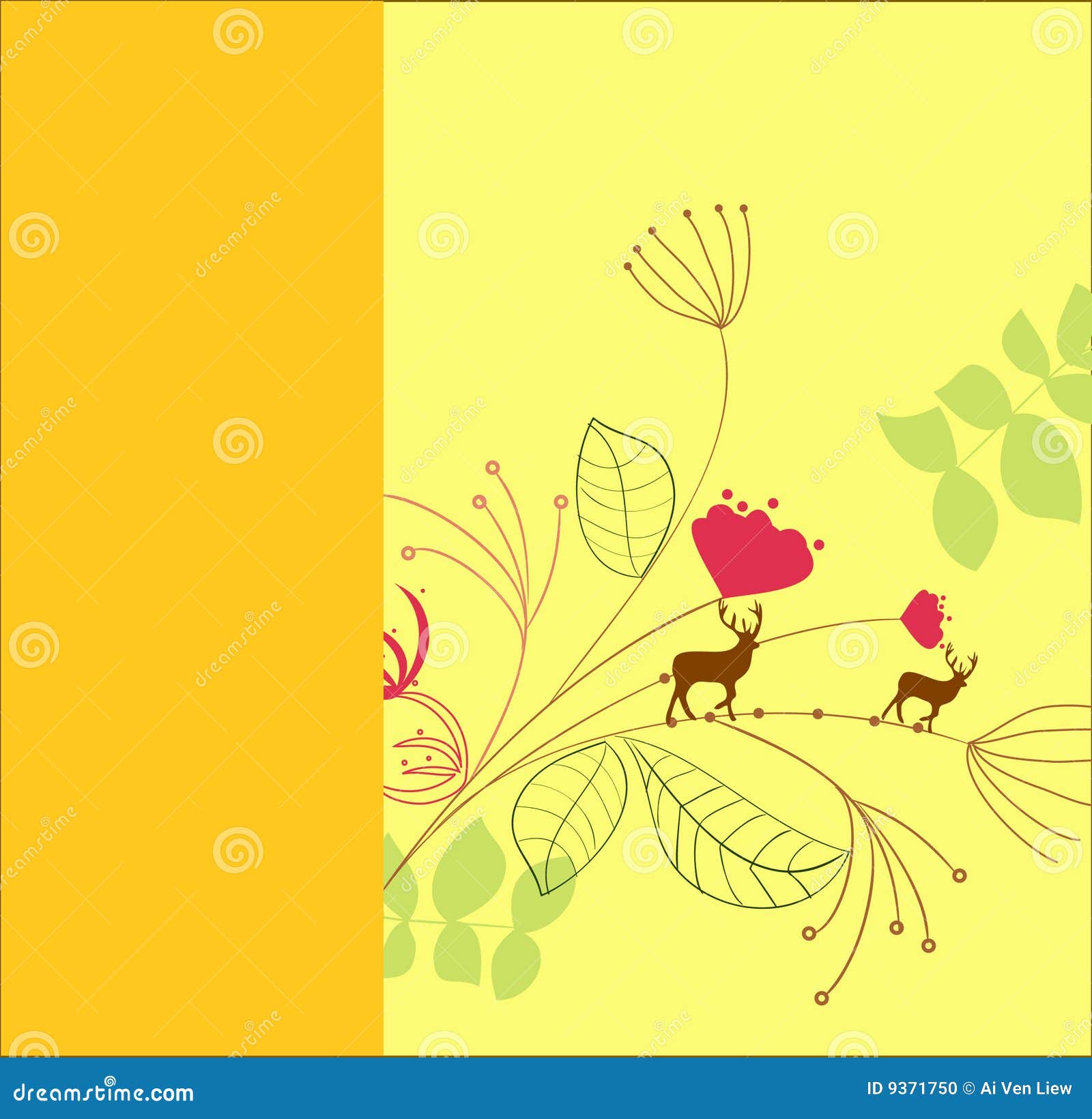 Yellow card template stock illustration. Illustration of foliage - 9371750