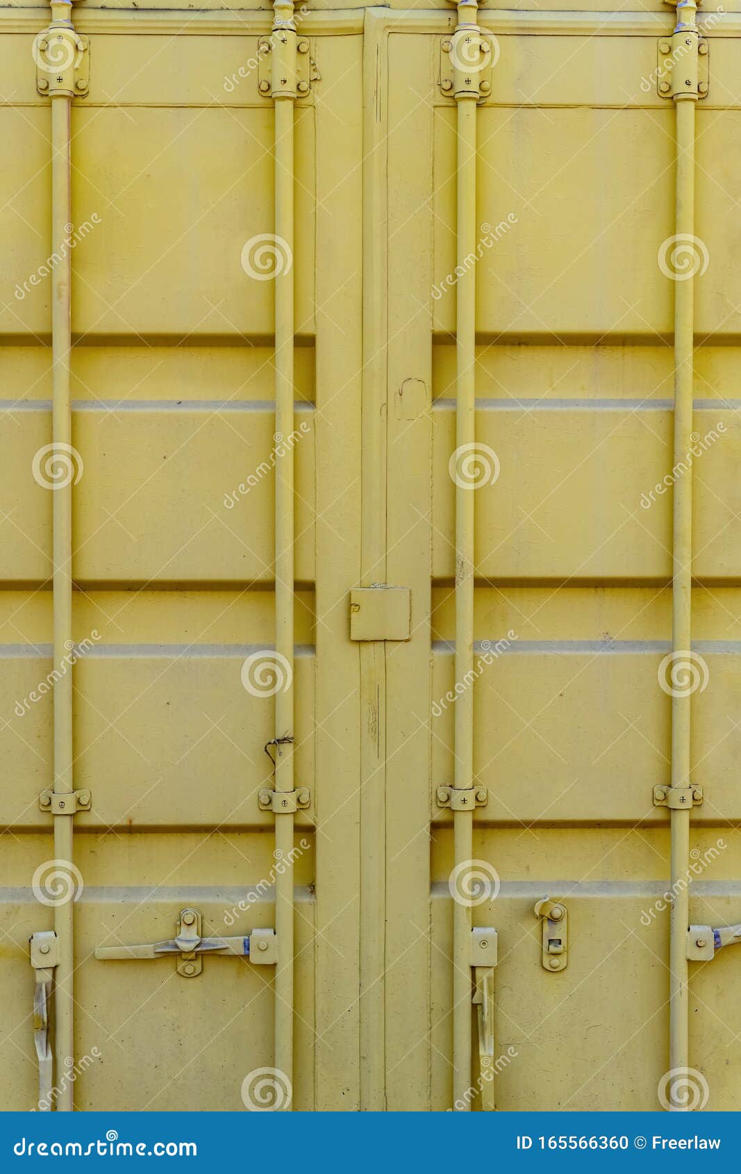 Yellow Cargo Container Doors Closed Stock Photo - Image of storage ...