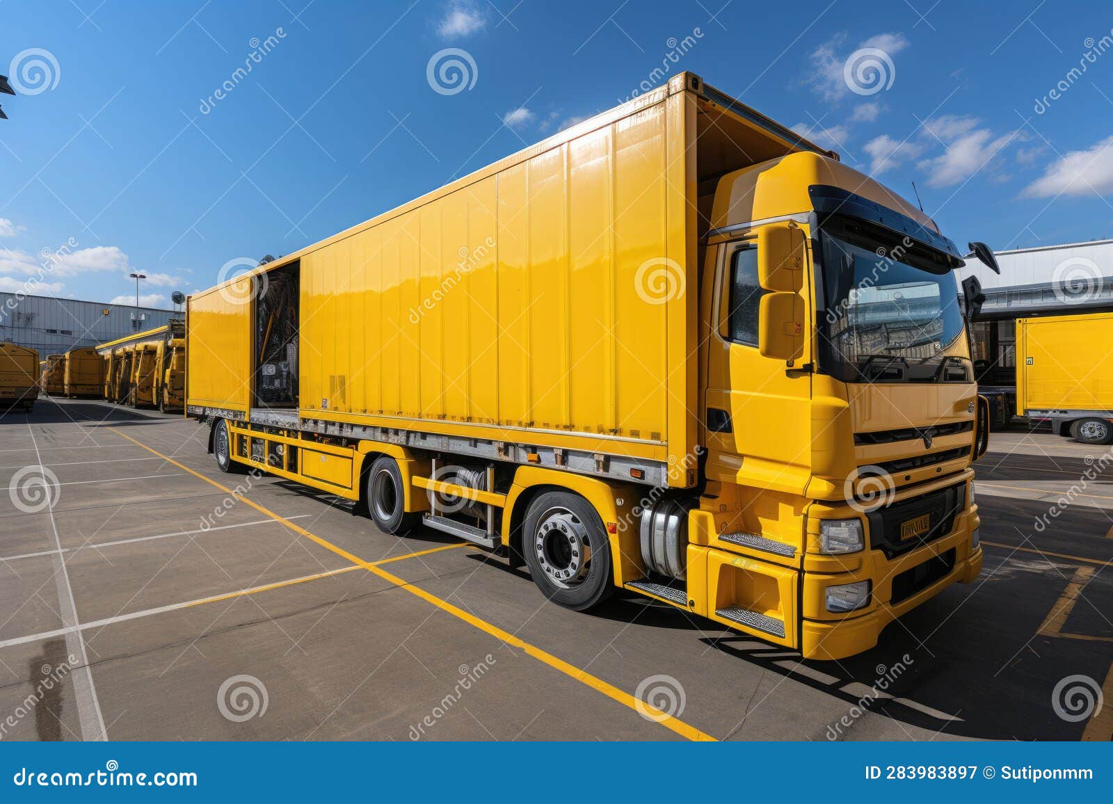 A Yellow Cargo Truck with a Dedicated Loading Area. Usually on the Back ...
