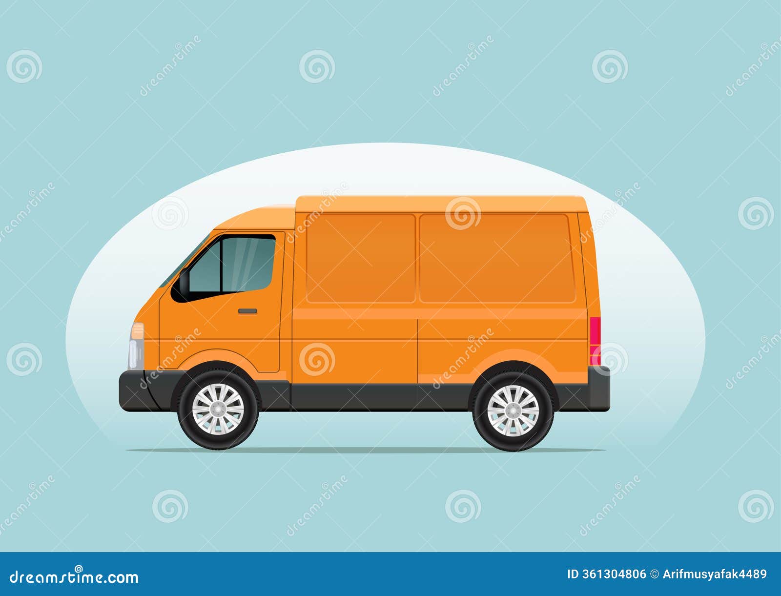 Yellow cargo van side view stock vector. Illustration of business ...