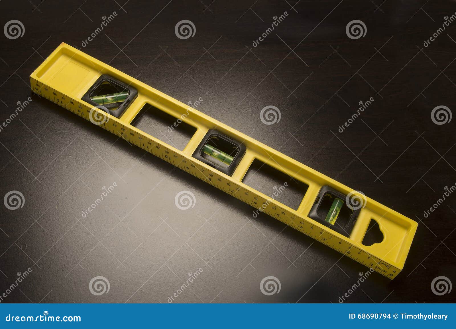 Yellow Carpenter s Level stock photo. Image of measurement - 68690794