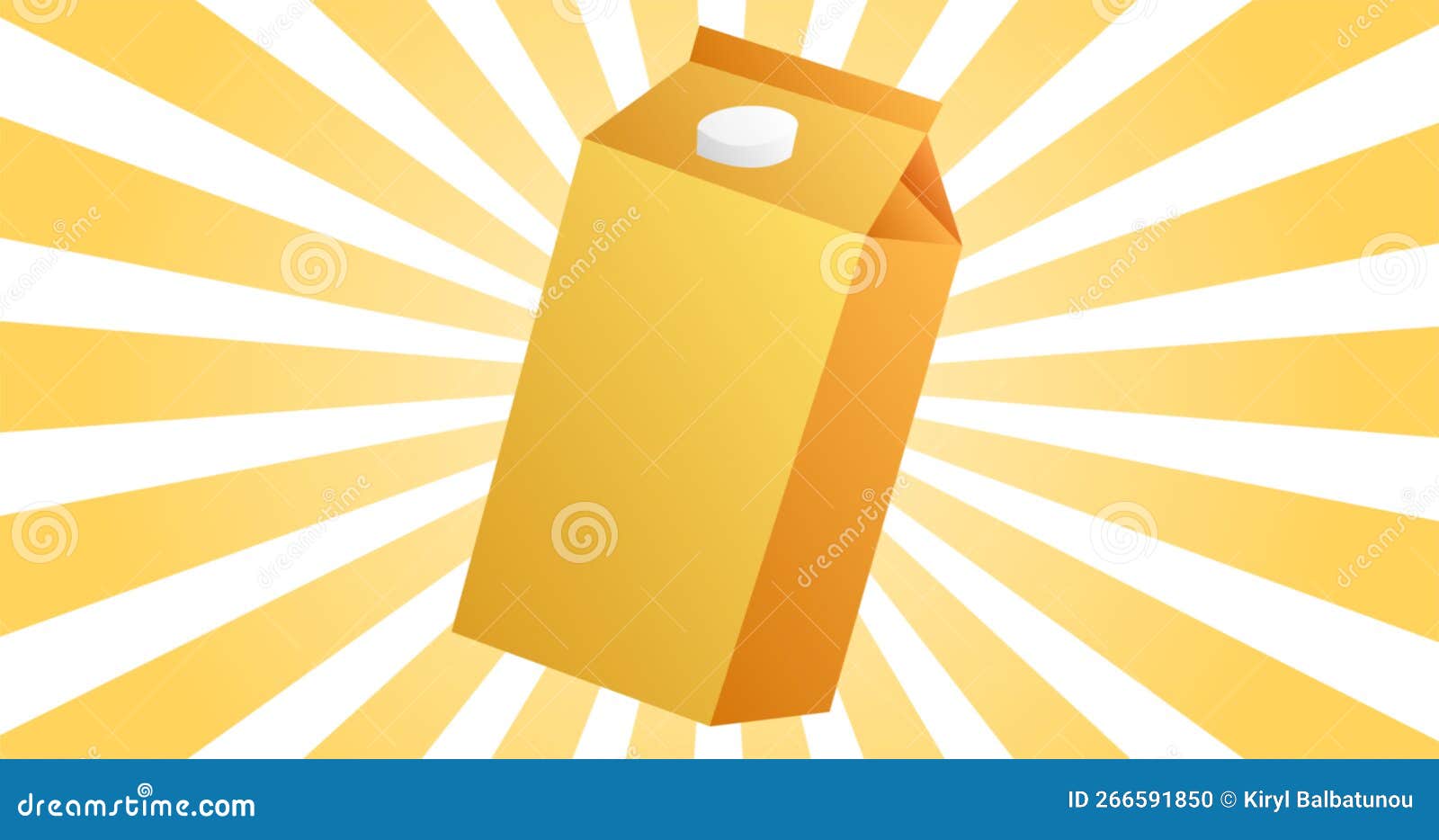 Yellow Carton Package of Juice or Milk on a Background of Yellow ...