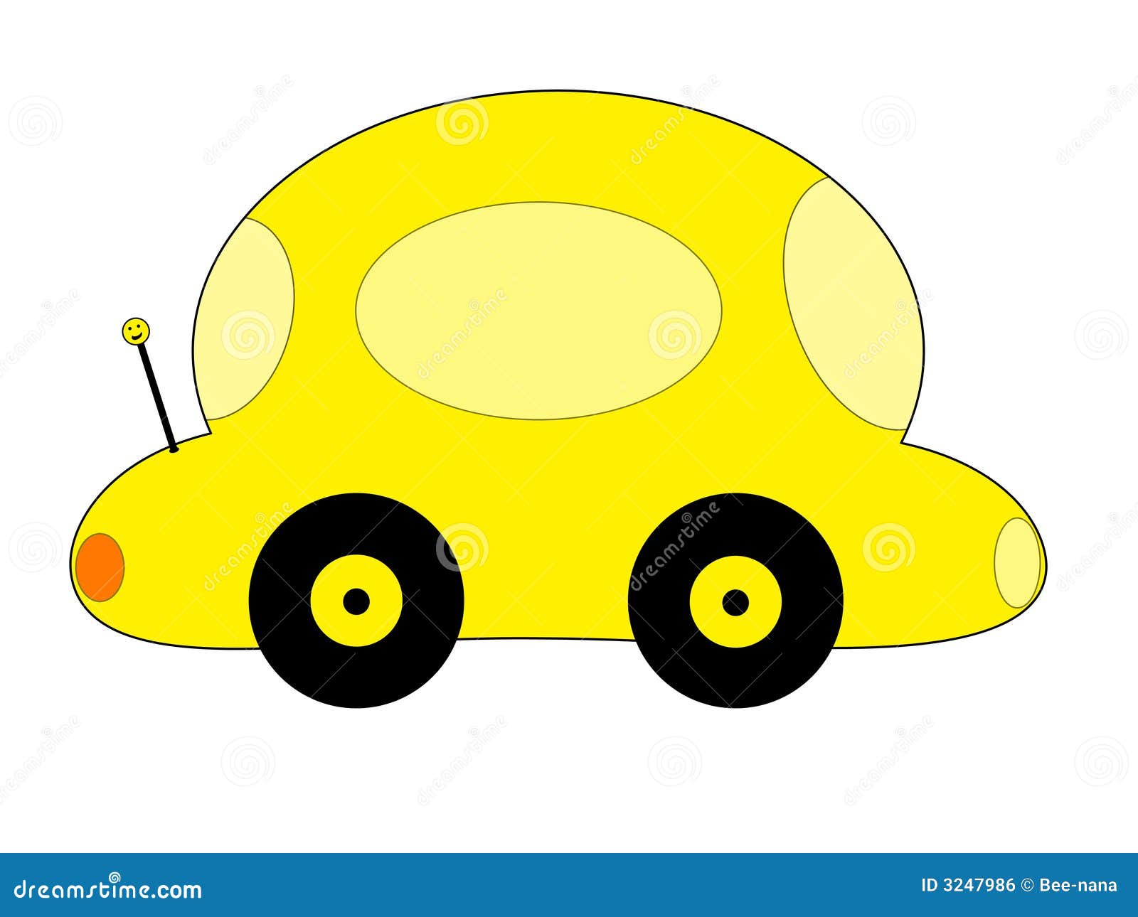 Yellow Cartoon Car stock illustration. Illustration of cartoon - 3247986
