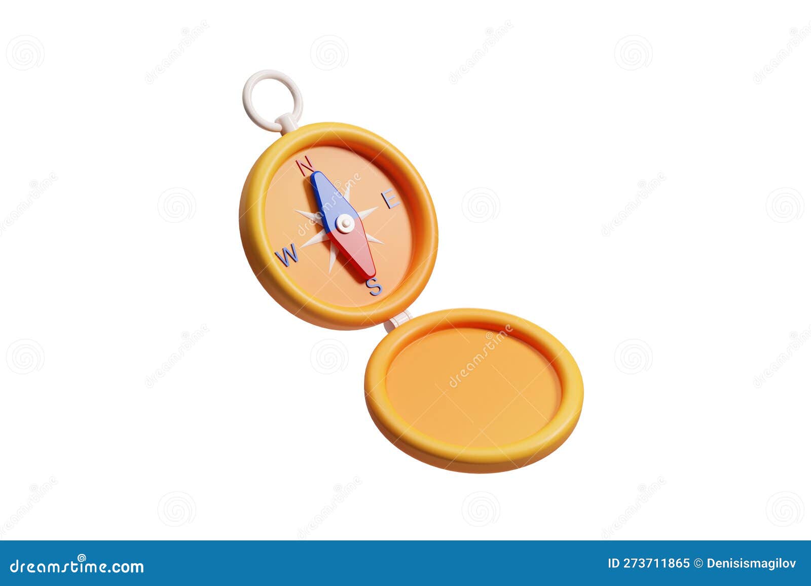 Yellow Cartoon Compass for Navigation and Orientation, Mockup Copy ...