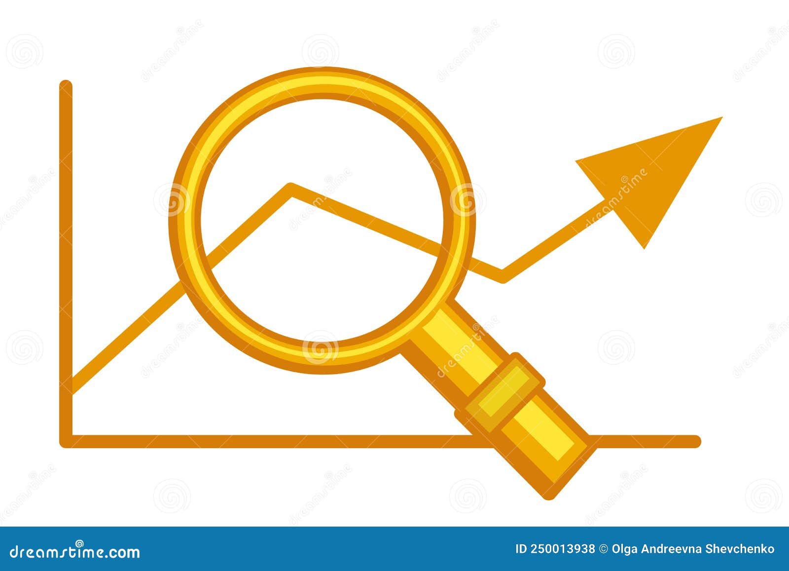 Yellow Cartoon Graph Analyze Concept on White Background Stock Vector ...