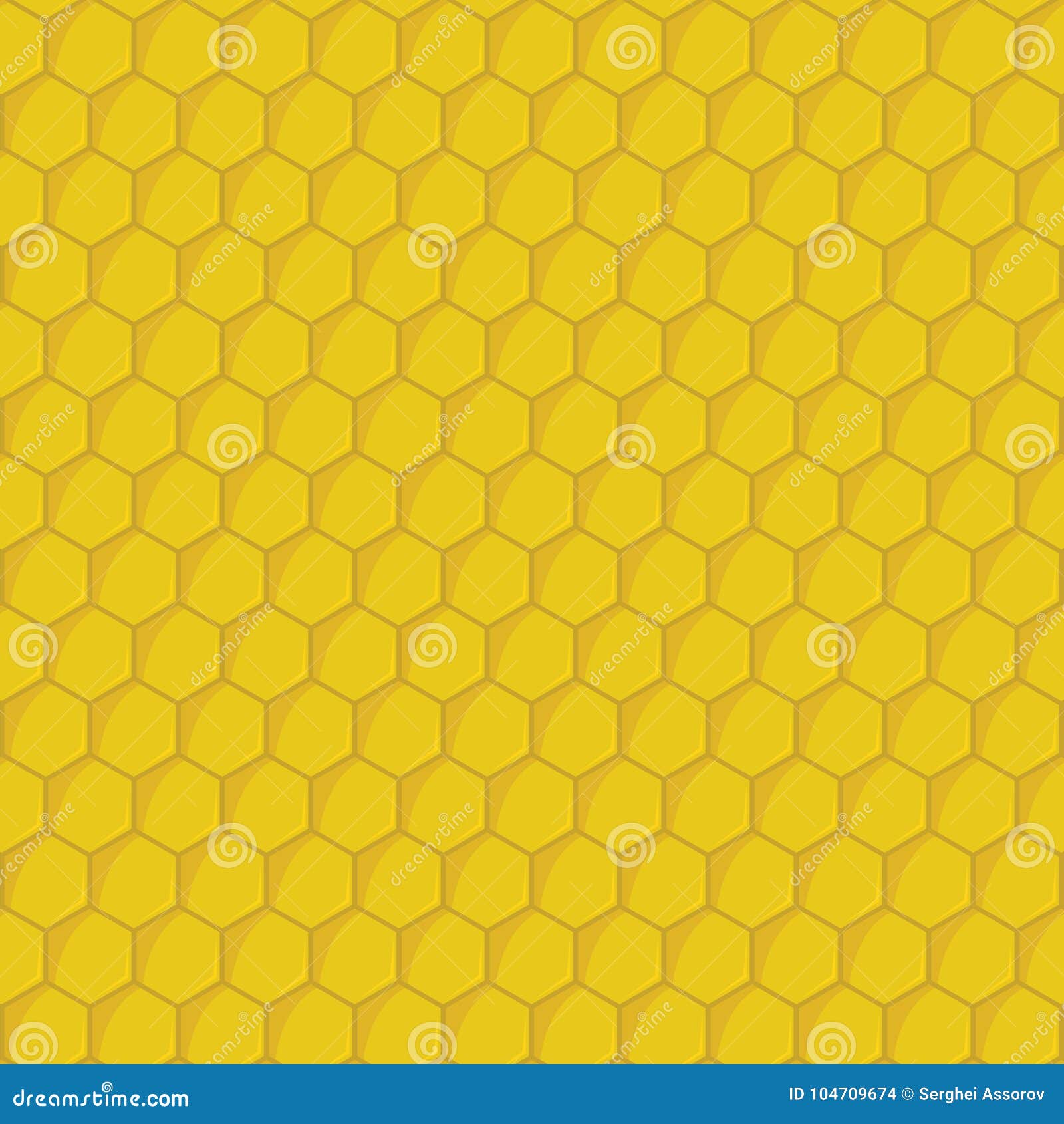 Yellow Cartoon Honeycomb Hexagons Seamless Vector Pattern Stock Vector ...