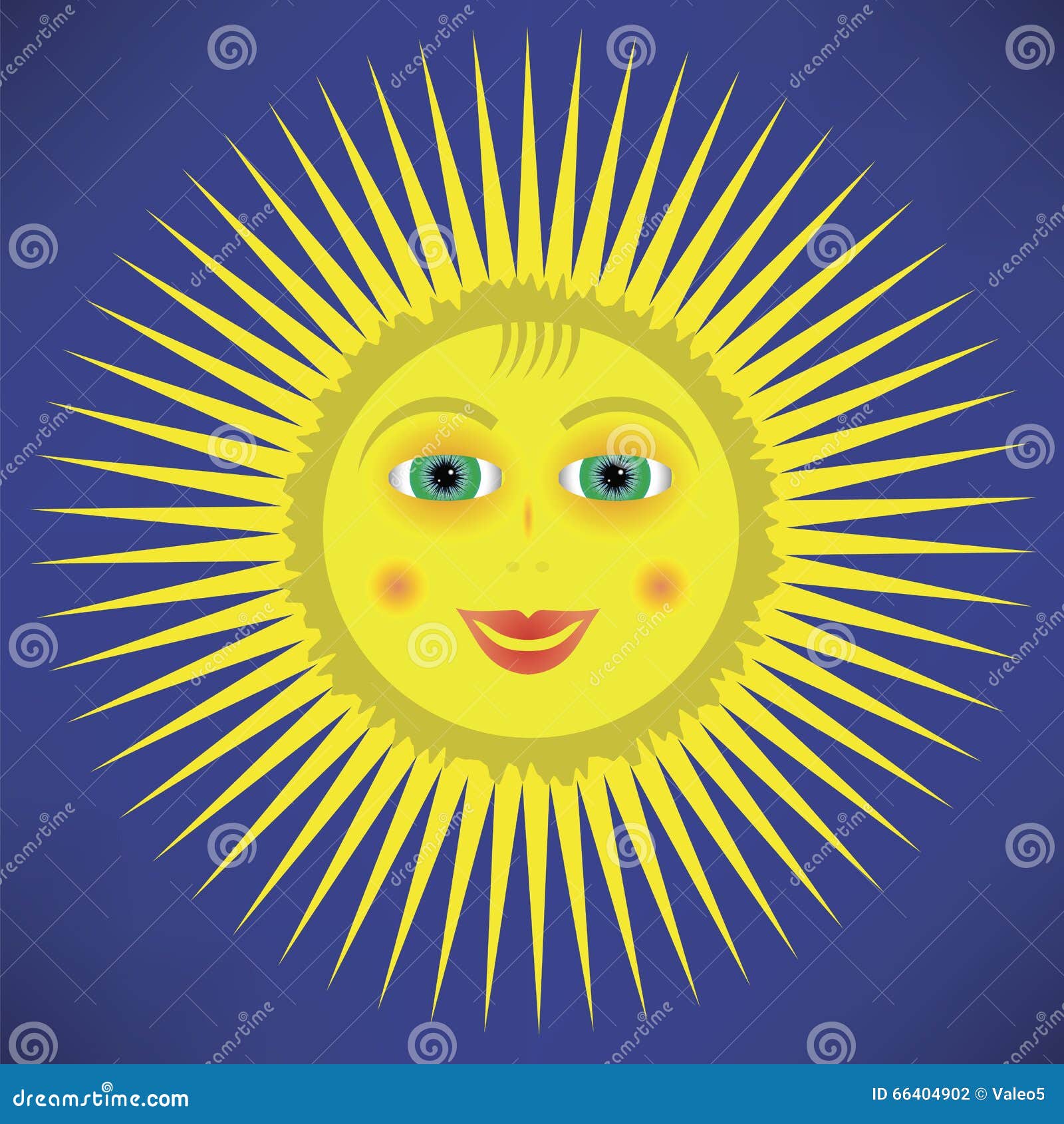 Yellow Cartoon Sun Icon stock vector. Illustration of abstract - 66404902