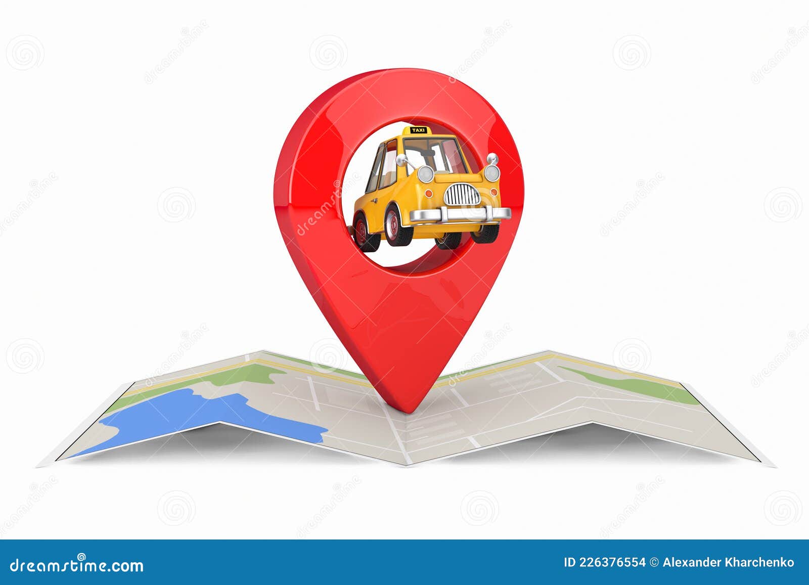 Taxi Target Map Pointer. GPS Locate Symbol; 3D Icon Royalty-Free Stock ...