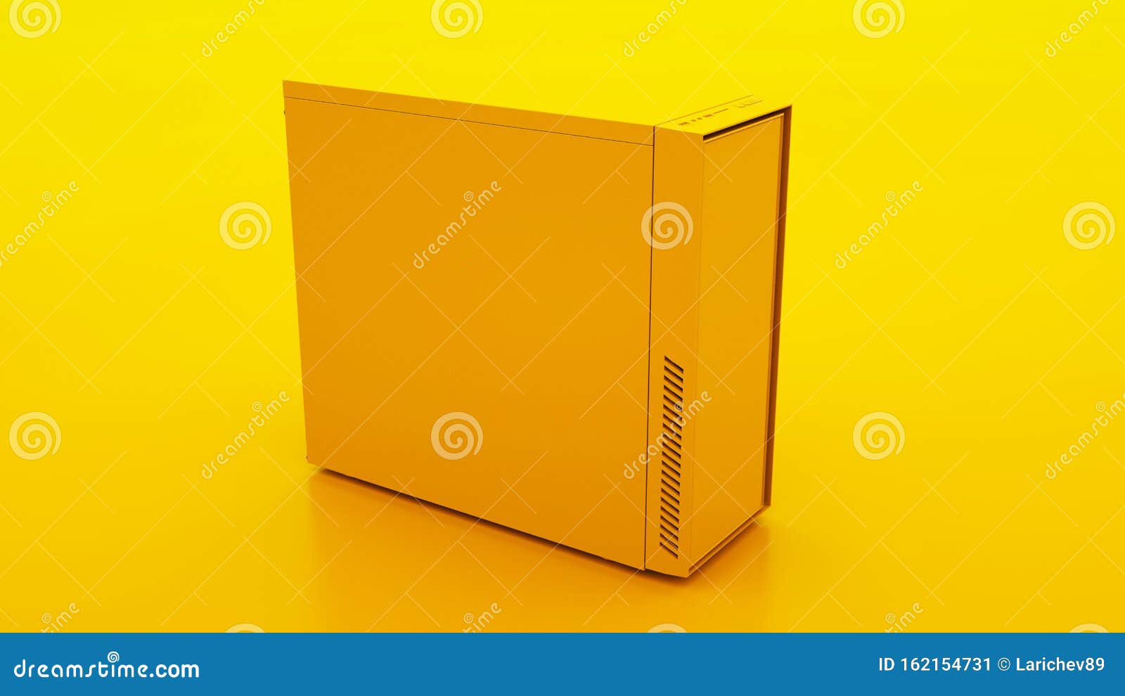 Yellow Case of Computer. Minimal Idea Concept Stock Illustration ...