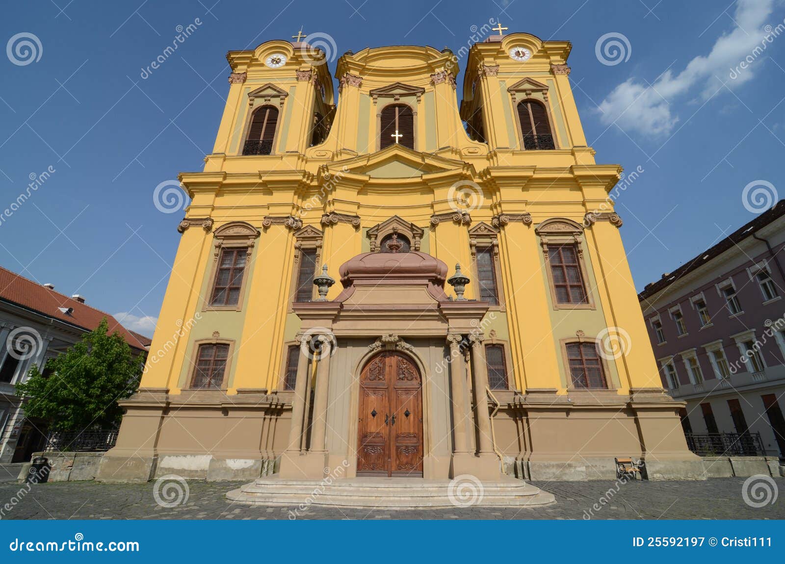 Yellow cathedral church stock image. Image of tourist - 25592197