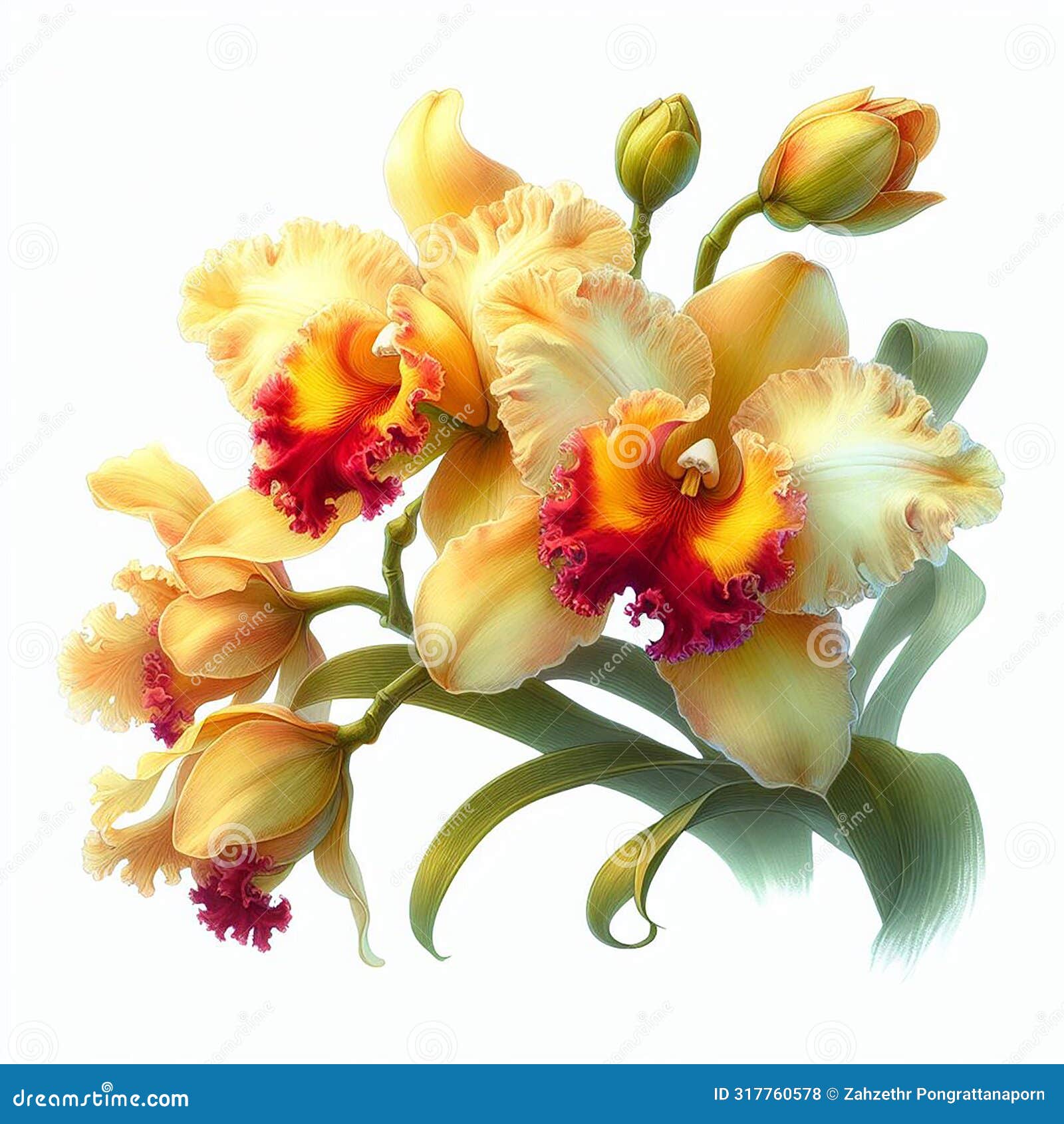 Yellow Cattleya Flowers - Beautiful, Bright Petals Stock Photo - Image ...