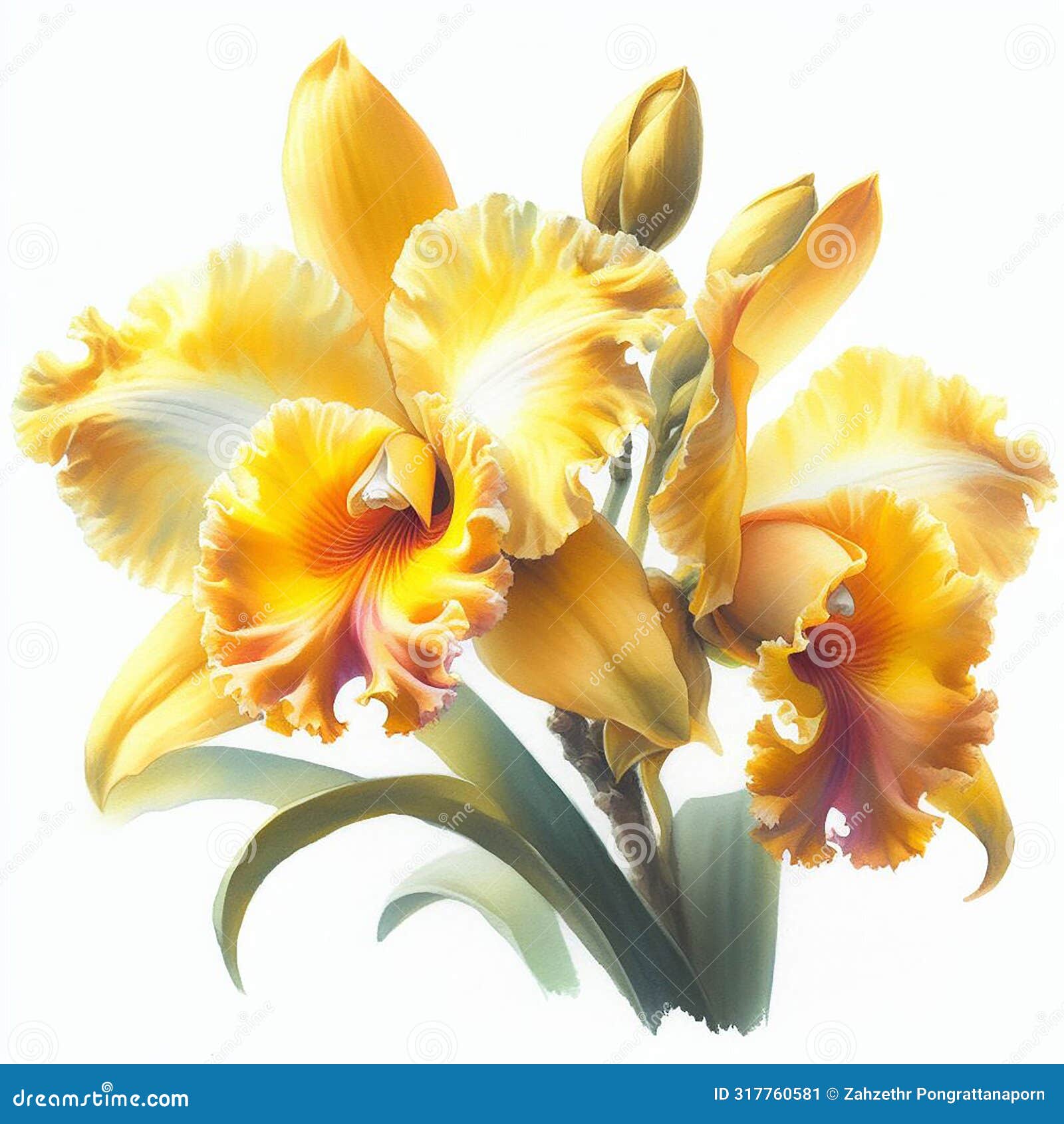 Yellow Cattleya Flowers, Beautiful, Bright Petals Stock Image - Image ...