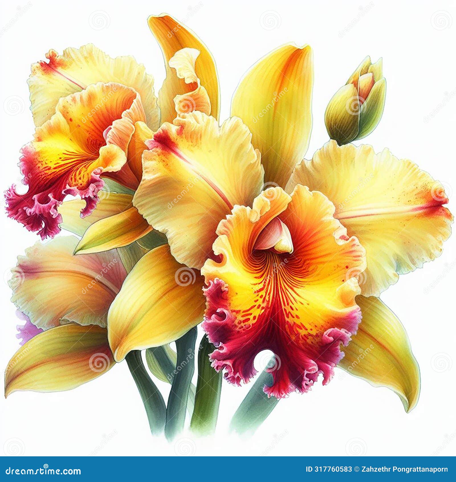 Yellow Cattleya Flowers, Beautiful, Bright Petals Stock Image - Image ...