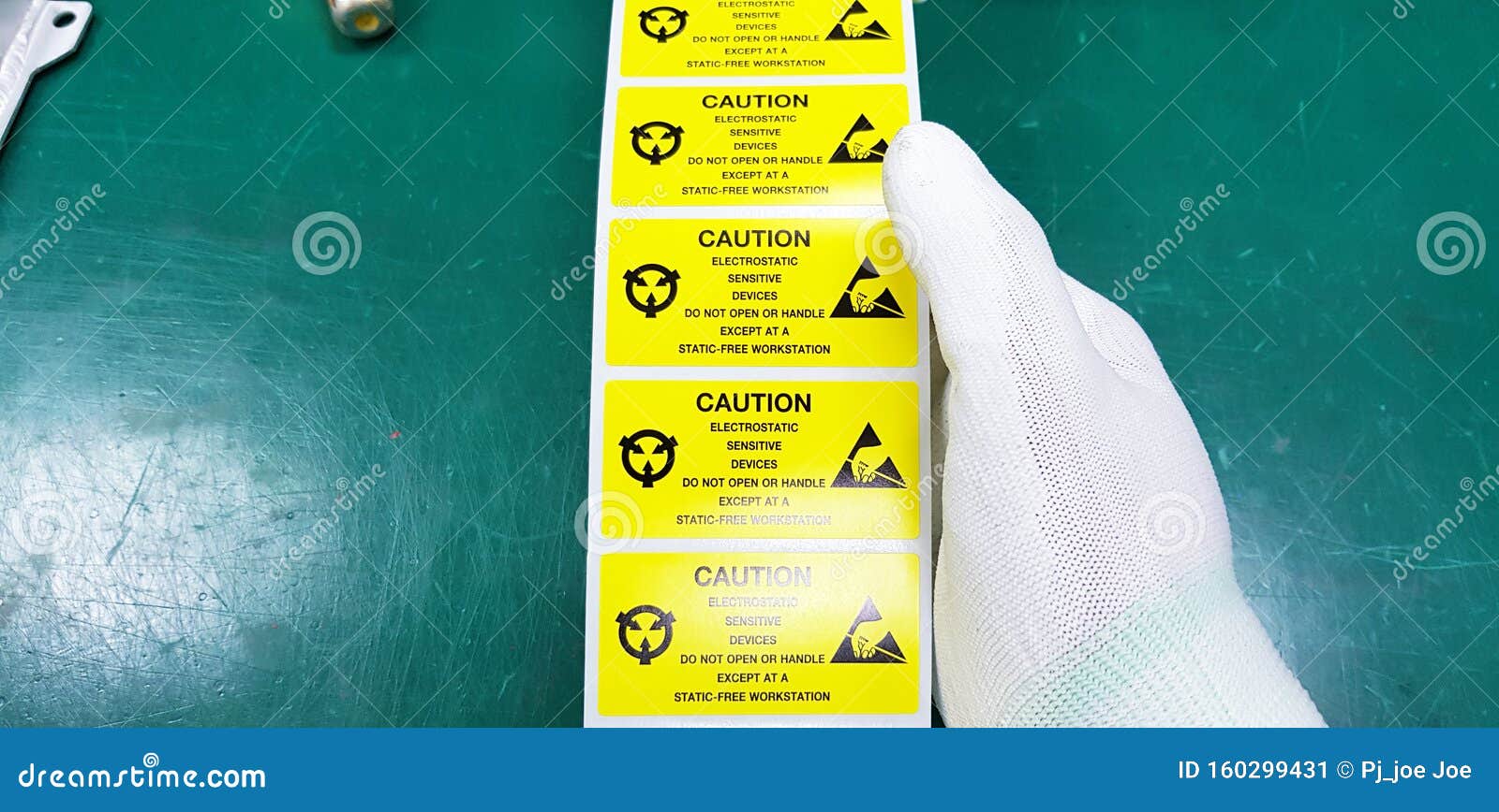 Yellow Caution Label in Electronic Industry,CAUTION Electrostatic ...