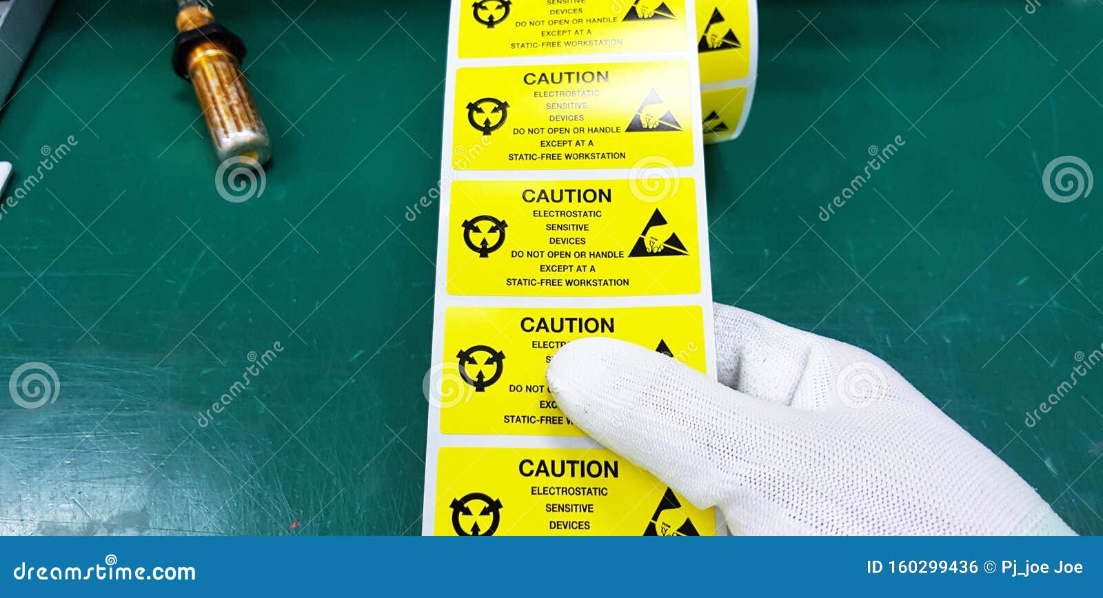 Yellow Caution Label in Electronic Industry,CAUTION Electrostatic ...