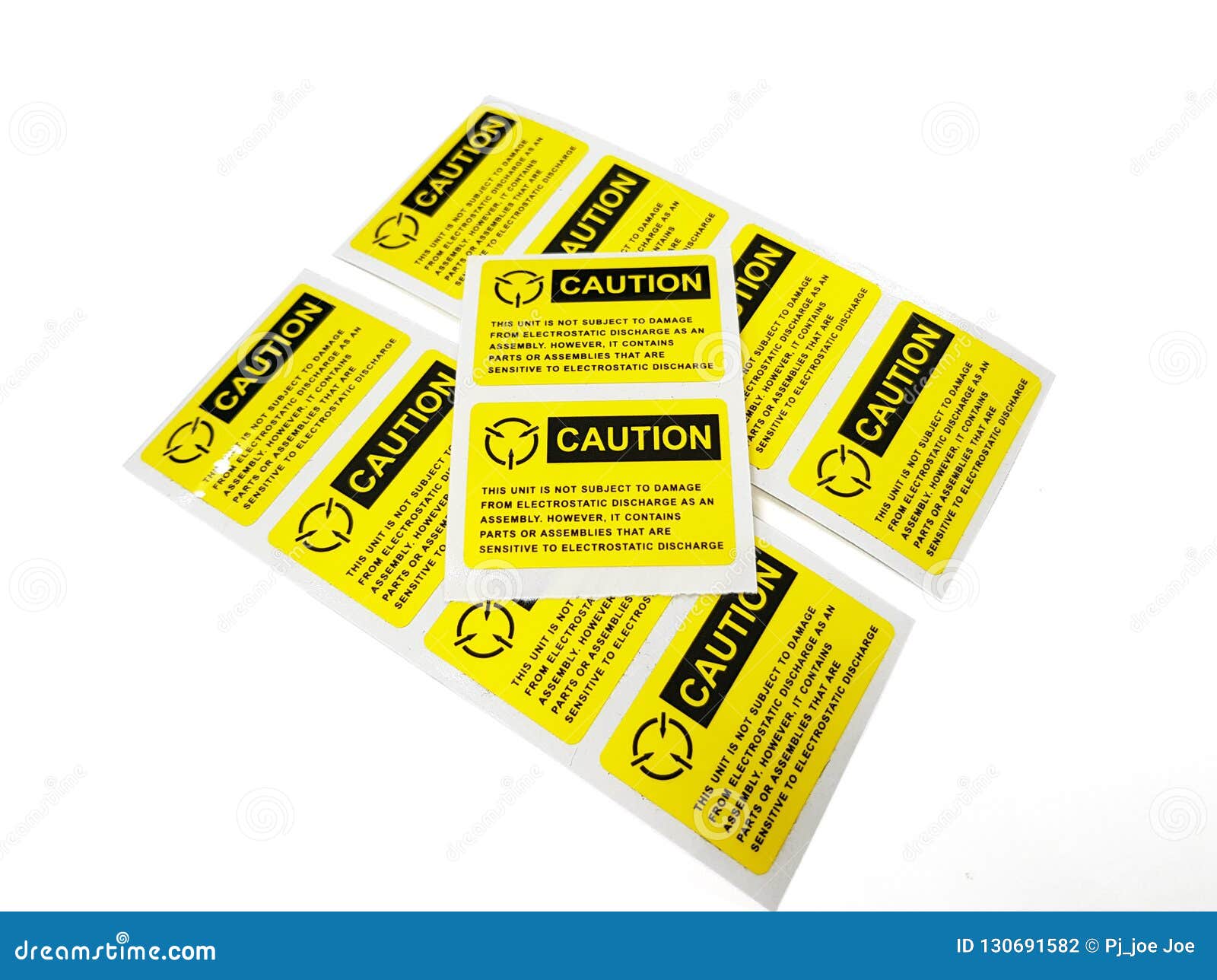 Yellow Caution Label,Standard Caution Label with Text Stock Photo ...