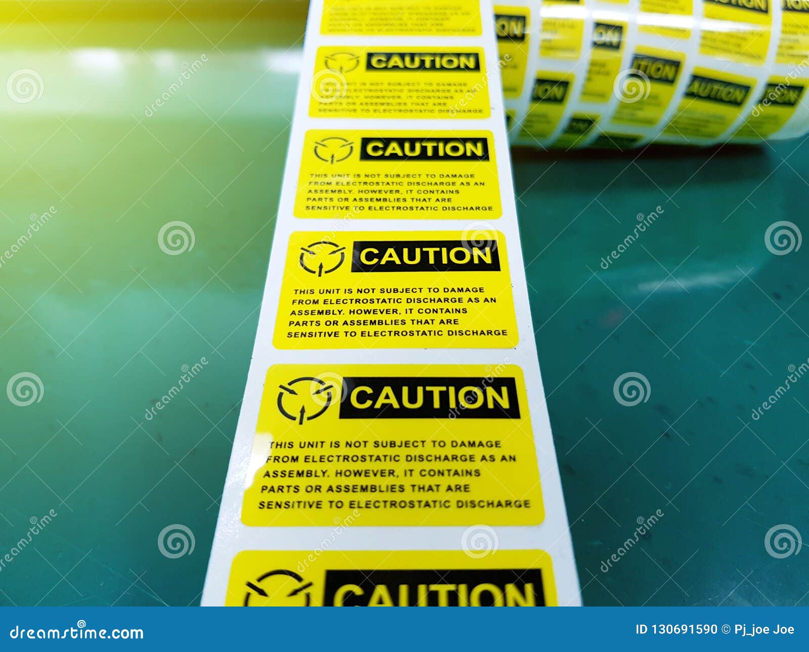 Yellow Caution Label,Standard Caution Label with Text Stock Photo ...