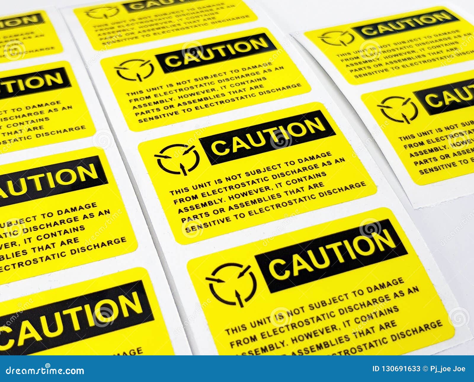 Yellow Caution Label,Standard Caution Label with Text Stock Image ...