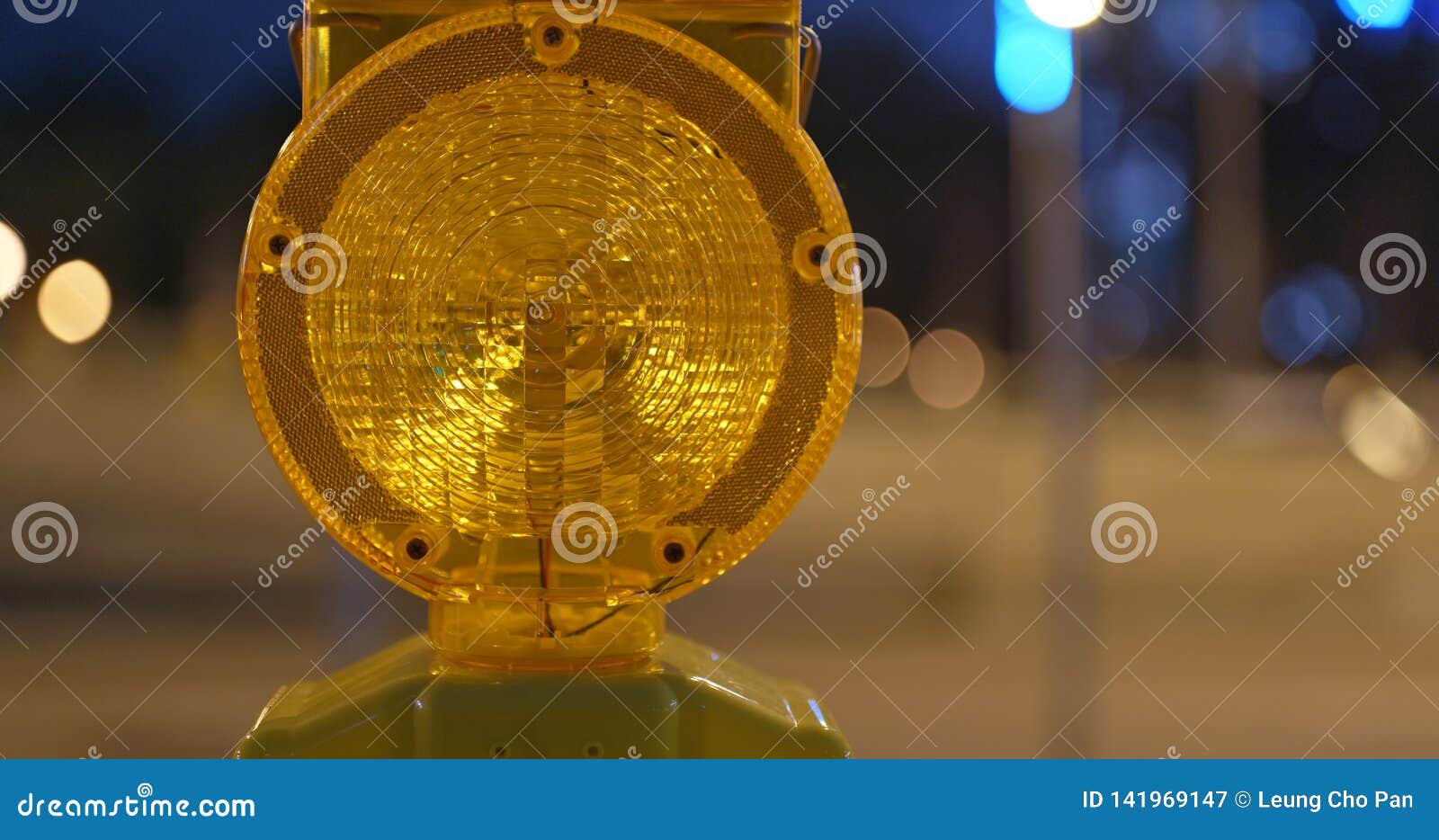 Yellow Caution Light in the Street Stock Image - Image of travel ...