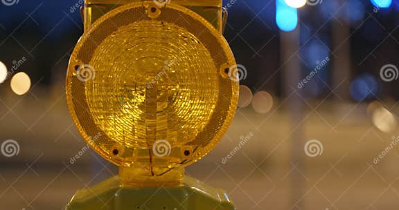 Yellow Caution Light in the Street Stock Image - Image of travel ...