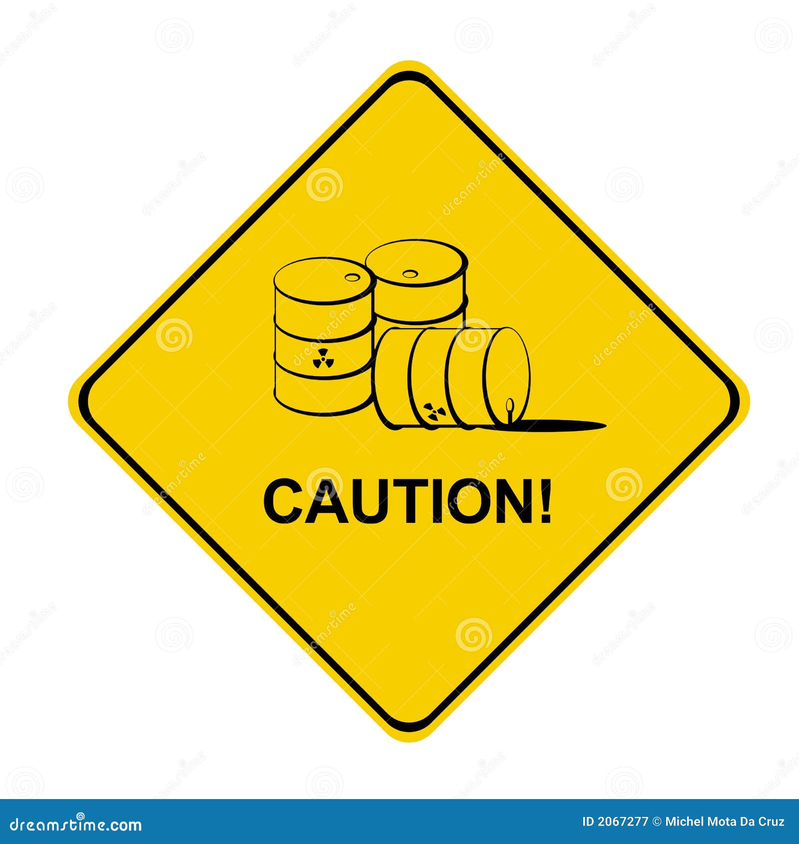 Yellow caution sign stock illustration. Illustration of caution - 2067277