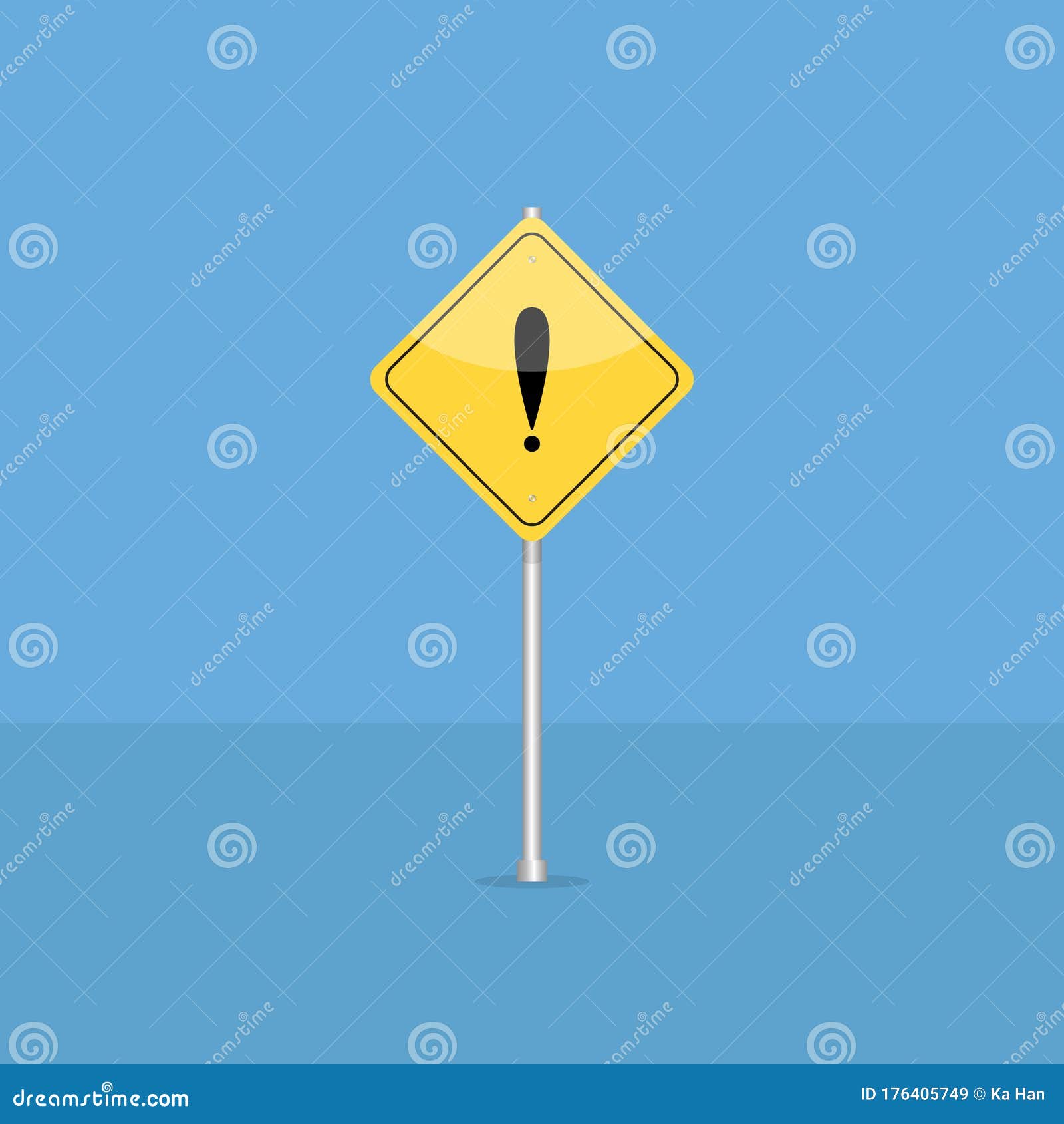 Yellow Caution Sign Illustration Vector in Flat Design, Caution Icon ...
