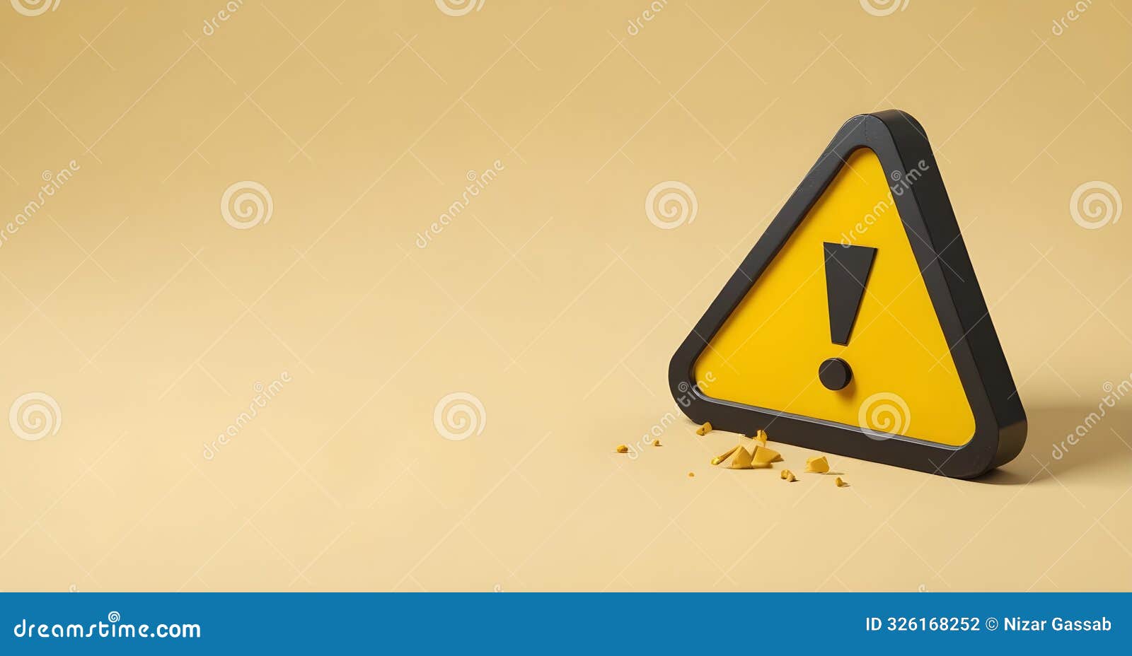 A Yellow Caution or Warning Sign with an Exclamation Point Symbol on a ...