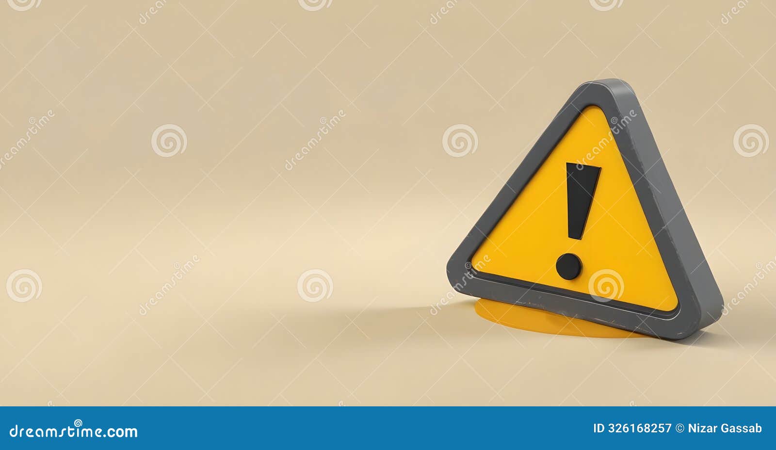 A Yellow Caution or Warning Sign with an Exclamation Point Symbol on a ...
