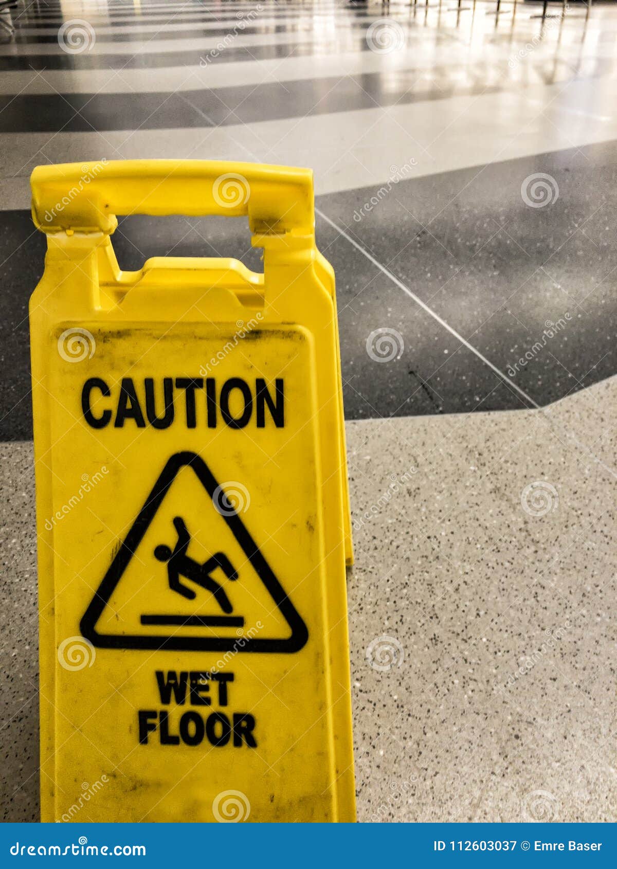Yellow Caution Wet Floor Sign Stock Image - Image of hazard, equipment ...