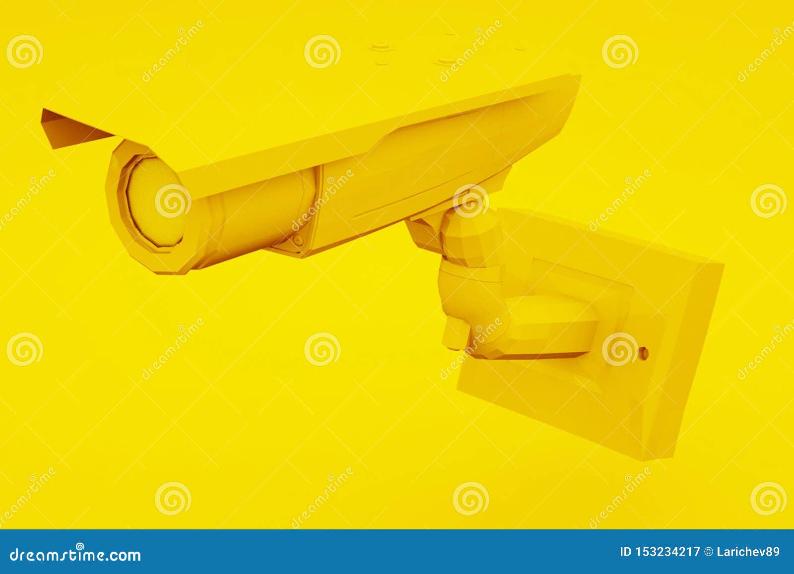 Yellow CCTV Camera or Security Camera. 3D Illustration Stock ...