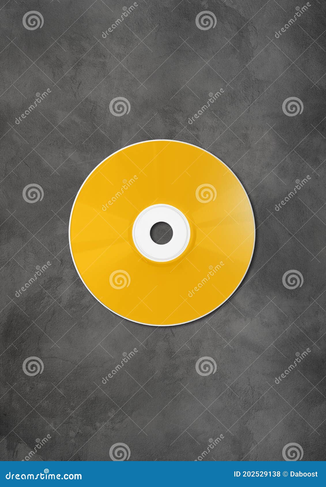 Yellow CD - DVD Mockup Template Isolated on Concrete Background Stock ...