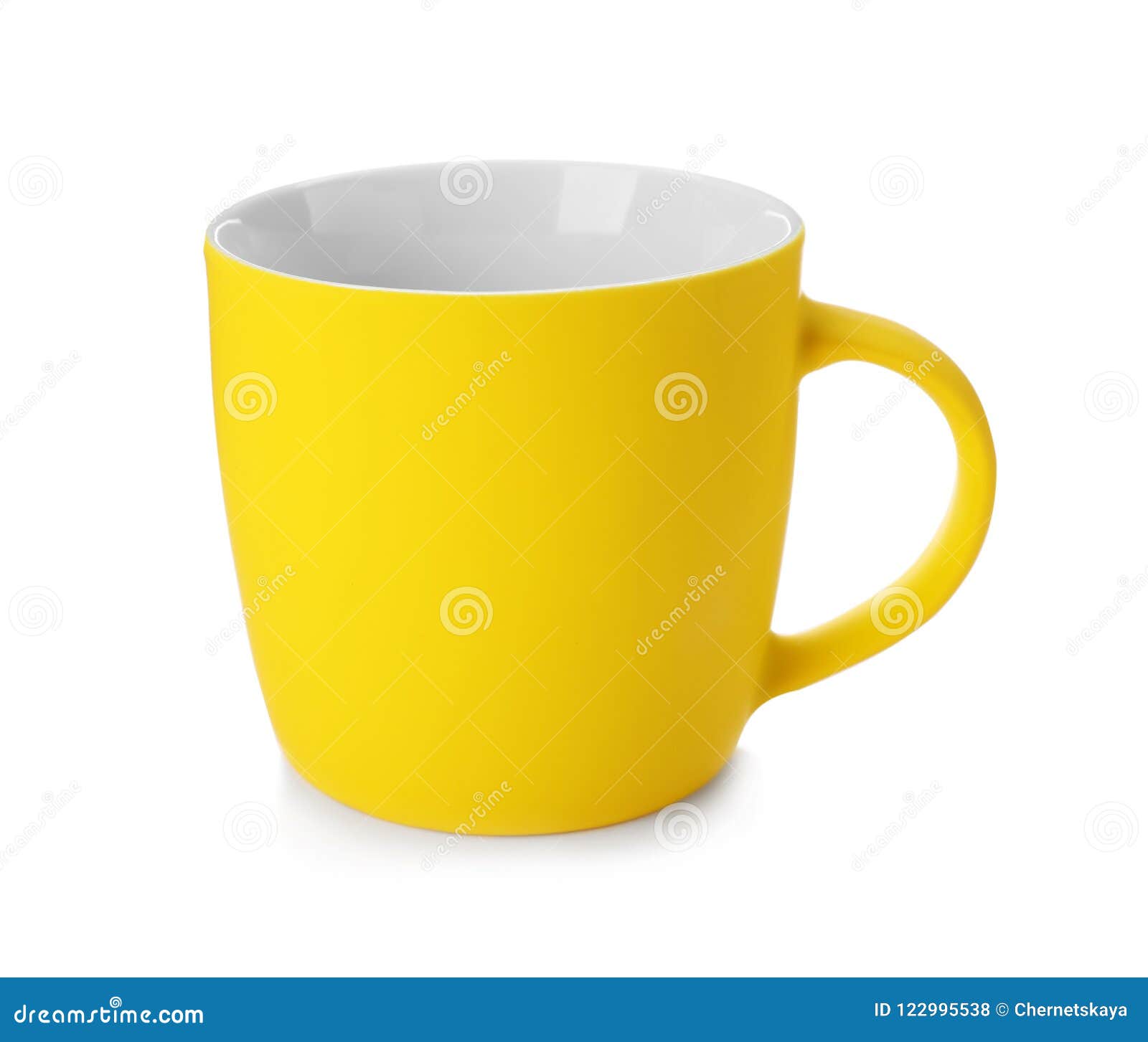Yellow Ceramic Cup Isolated Stock Photo - Image of crockery, single ...
