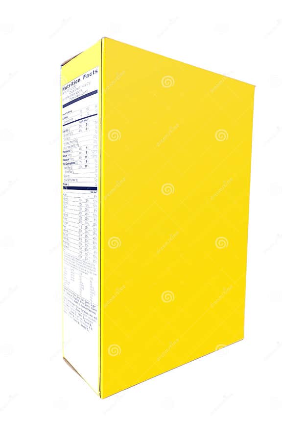 Yellow Cereal Box with Copy Space Stock Photo - Image of side, package ...