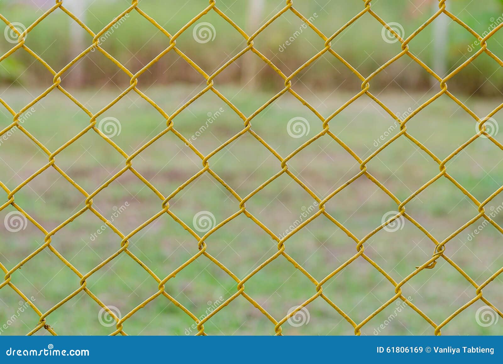 Yellow Chain Link Fence stock image. Image of sign, link - 61806169