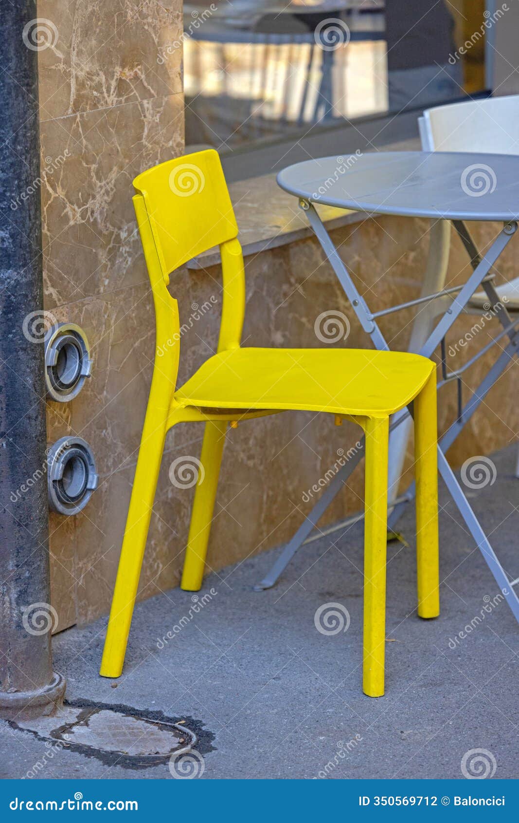 Yellow Chair Outside stock photo. Image of serbia, front - 350569712