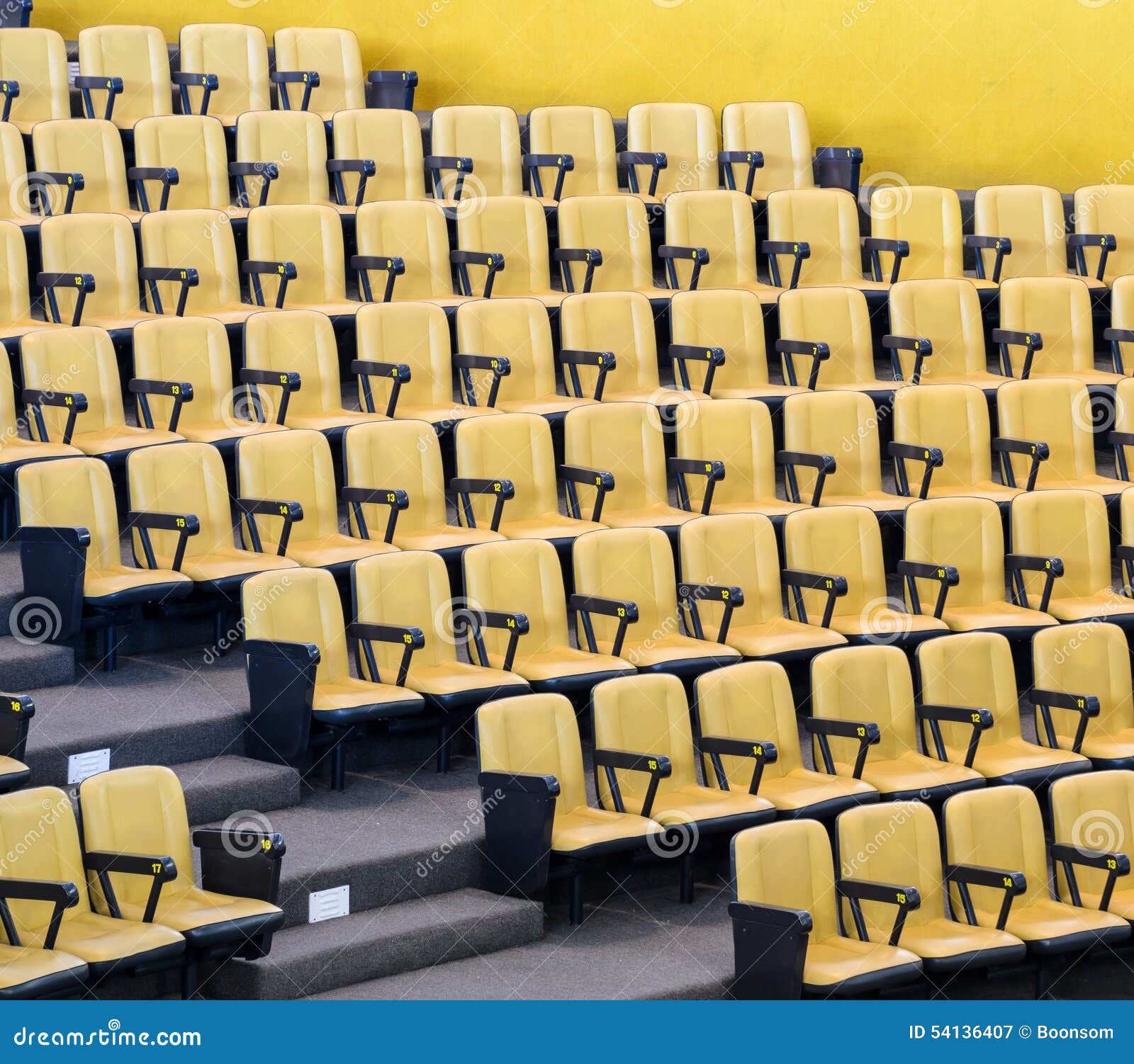 Yellow Chairs in Conference Hall Stock Image - Image of place, business ...