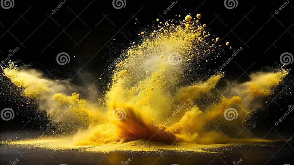 Yellow Chalk Explosion: a Study in Movement AI Generated Stock ...
