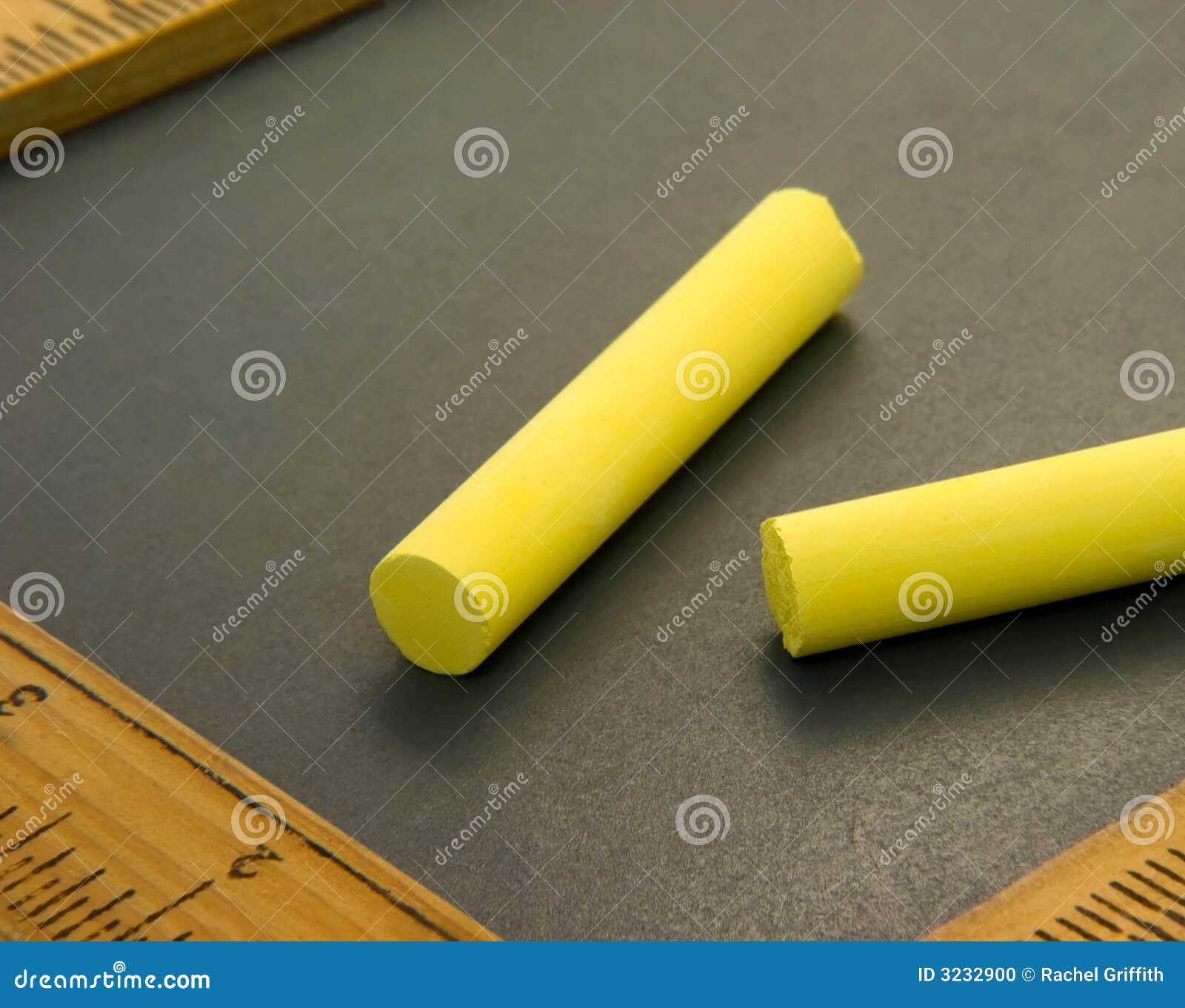 Yellow Chalk on Writing Slate Stock Photo - Image of black, closeup ...