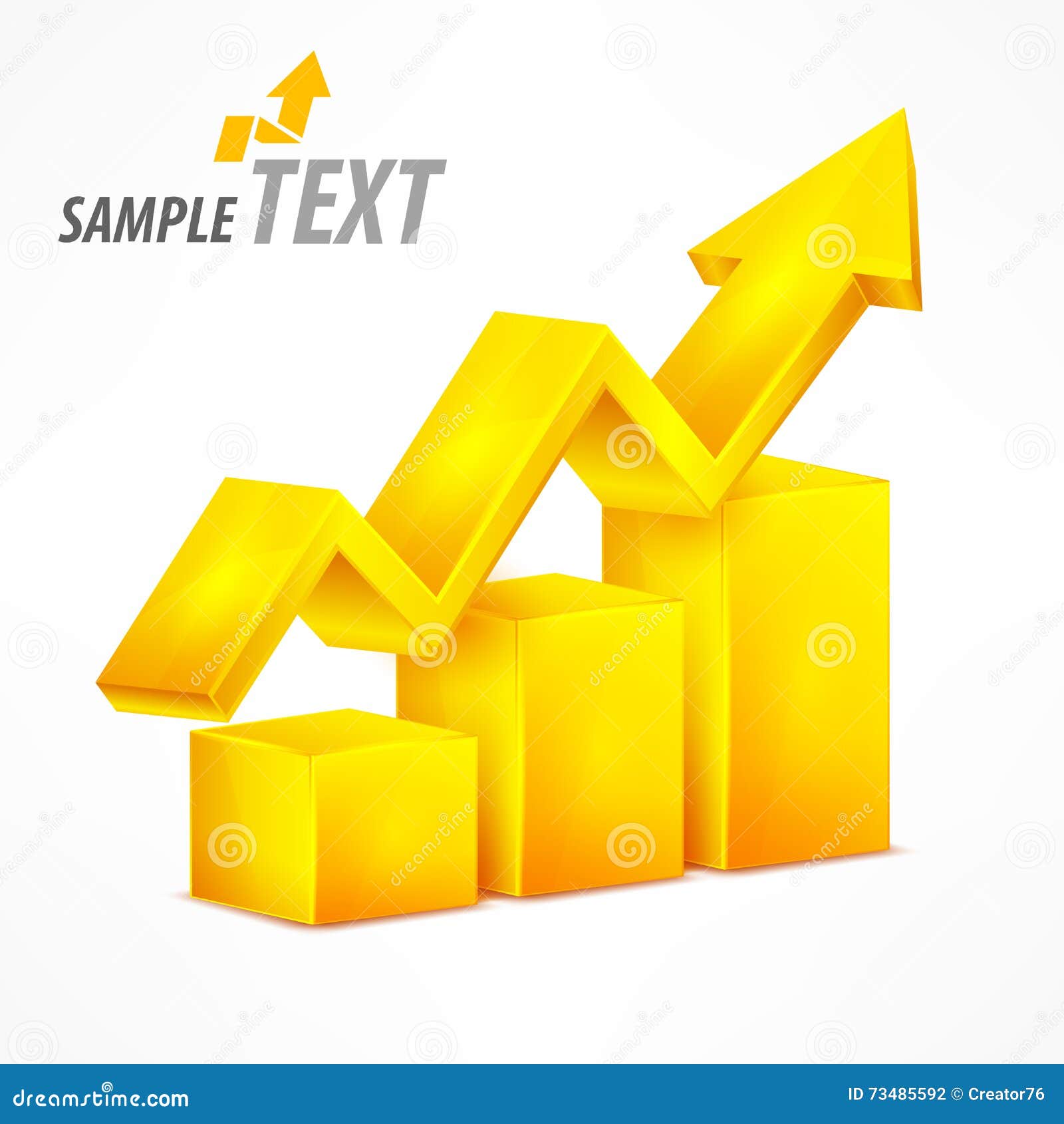 Yellow Chart with Arrow on White Stock Vector - Illustration of ...