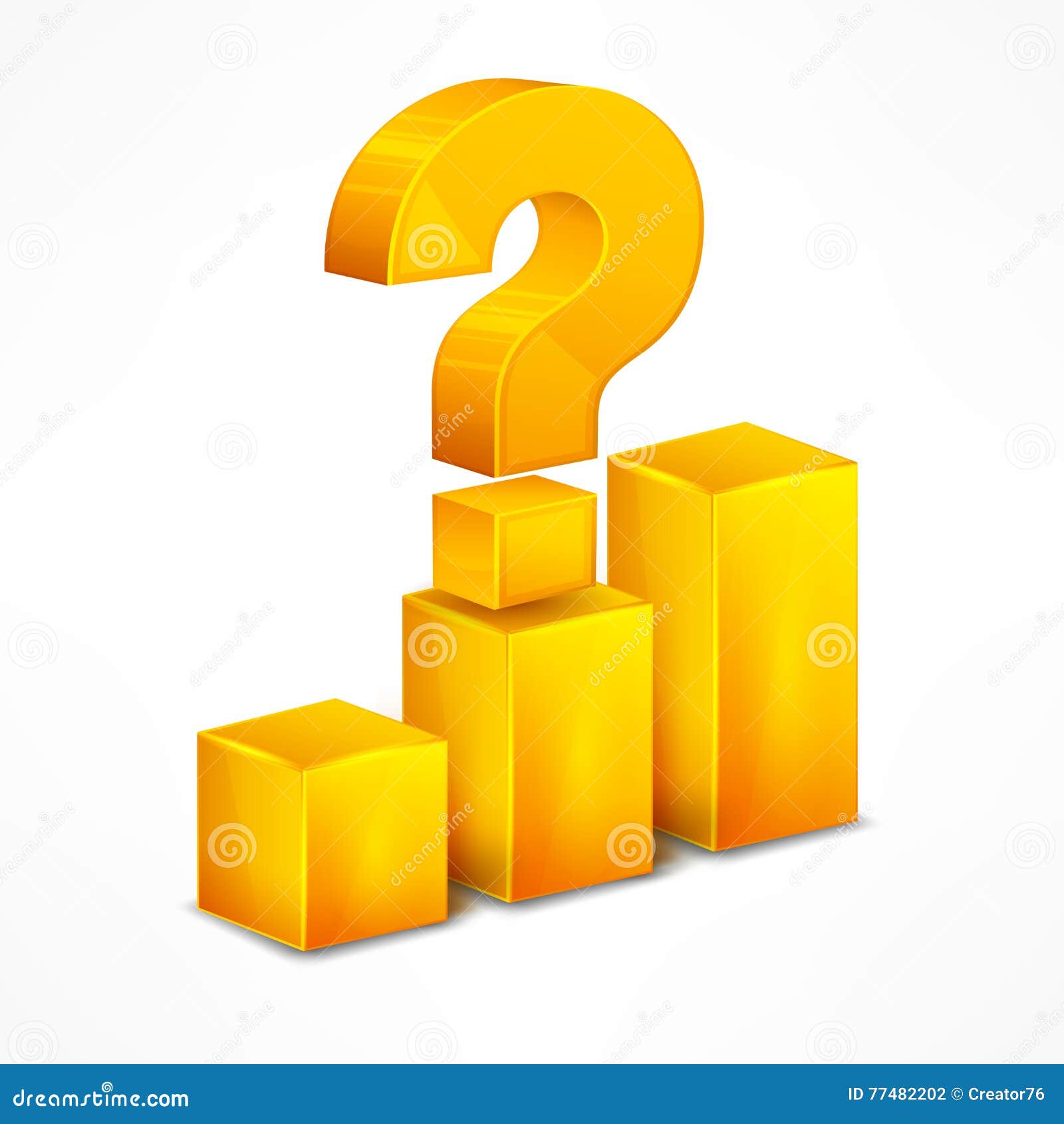 Yellow Chart with Question Mark on White Stock Vector - Illustration of ...