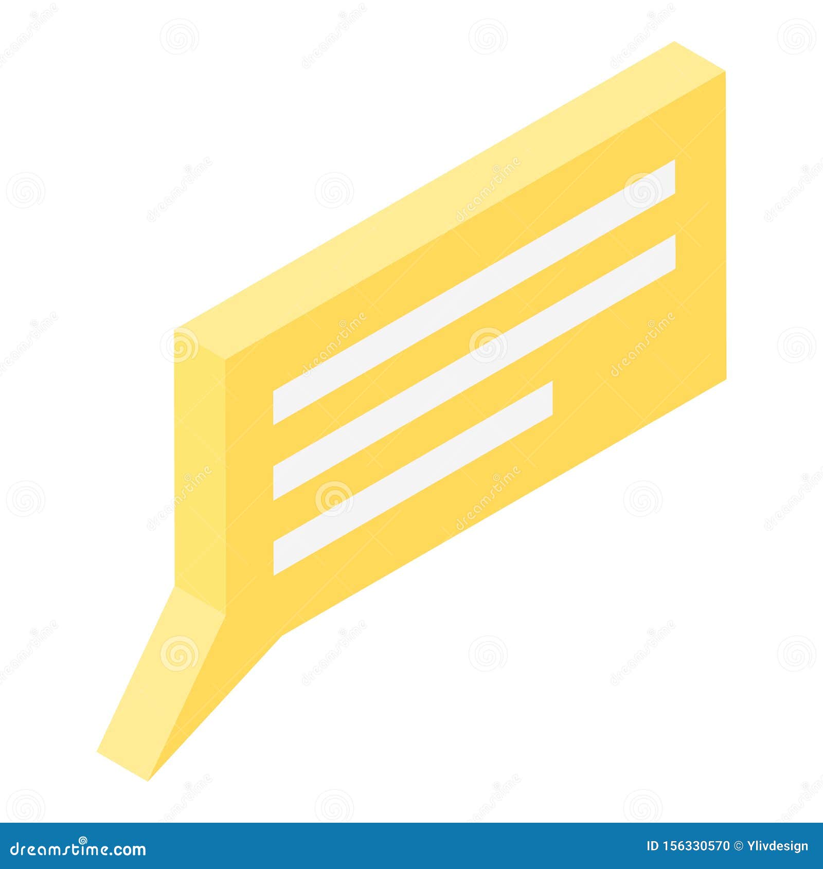 Yellow Chat Text Icon, Isometric Style Stock Vector - Illustration of ...