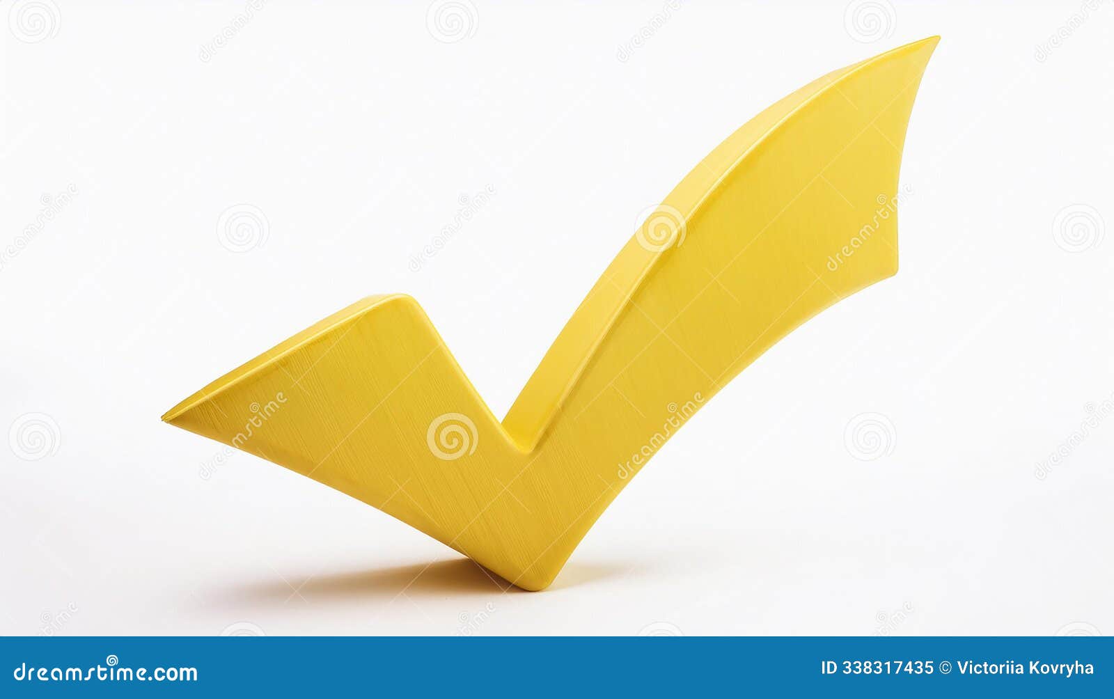 Yellow Check Mark Icon. Symbol of Approval. 3D Rendering, Modern ...