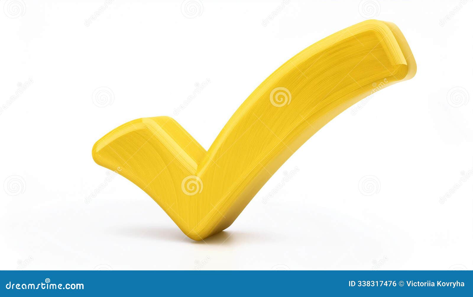 Yellow Check Mark Icon. Symbol of Approval. 3D Rendering, Modern ...