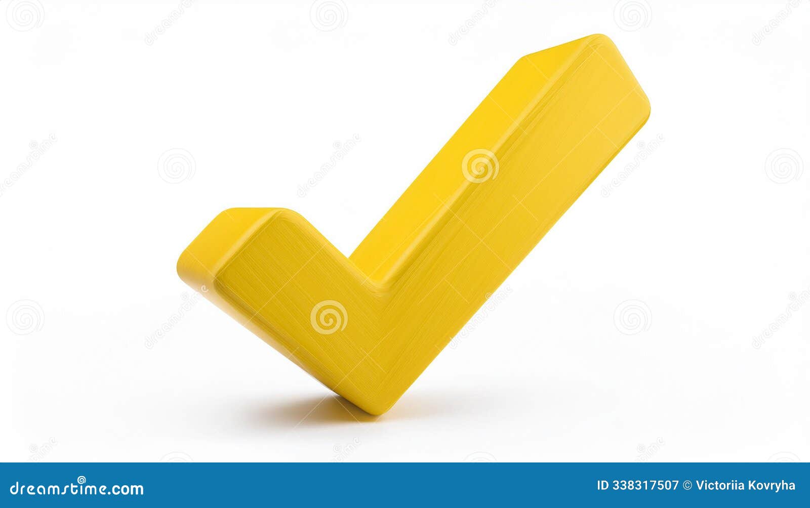 Yellow Check Mark Icon. Symbol of Approval. 3D Rendering, Modern ...